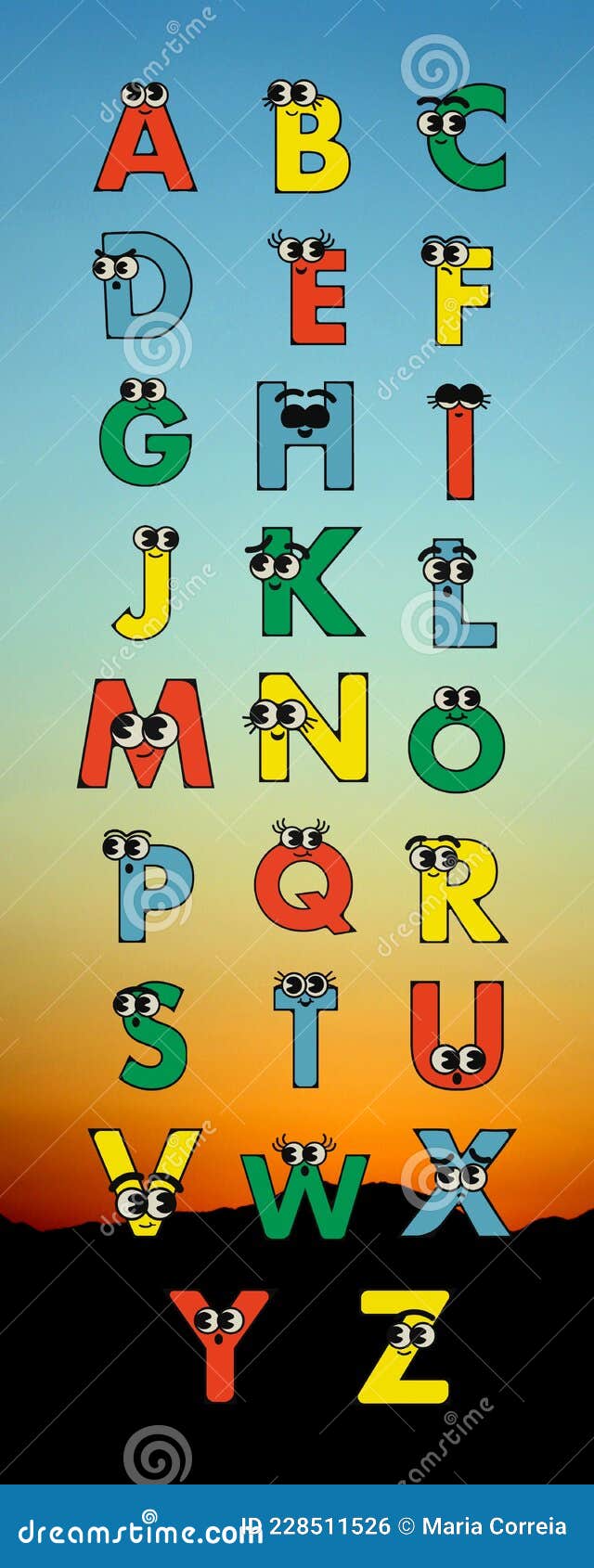 An Alphabet Colourful Poster with Fanny Letters Stock Photo - Image of ...