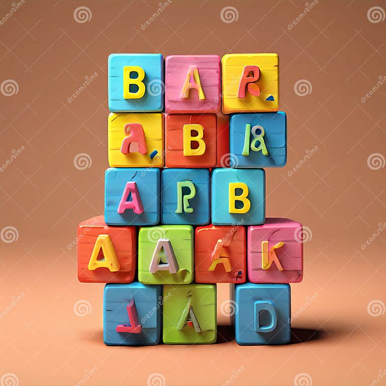 Animated Alphabet Blocks Alphabet Blocks Hat Stack and Unstack Stock ...
