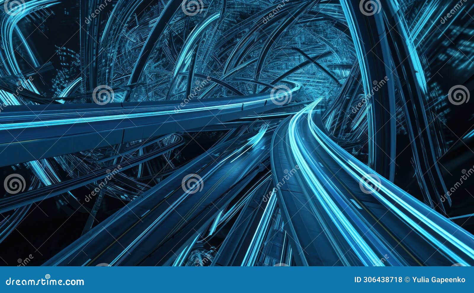 An Animated Background of a Blue Highway in Motion Stock Photo - Image ...