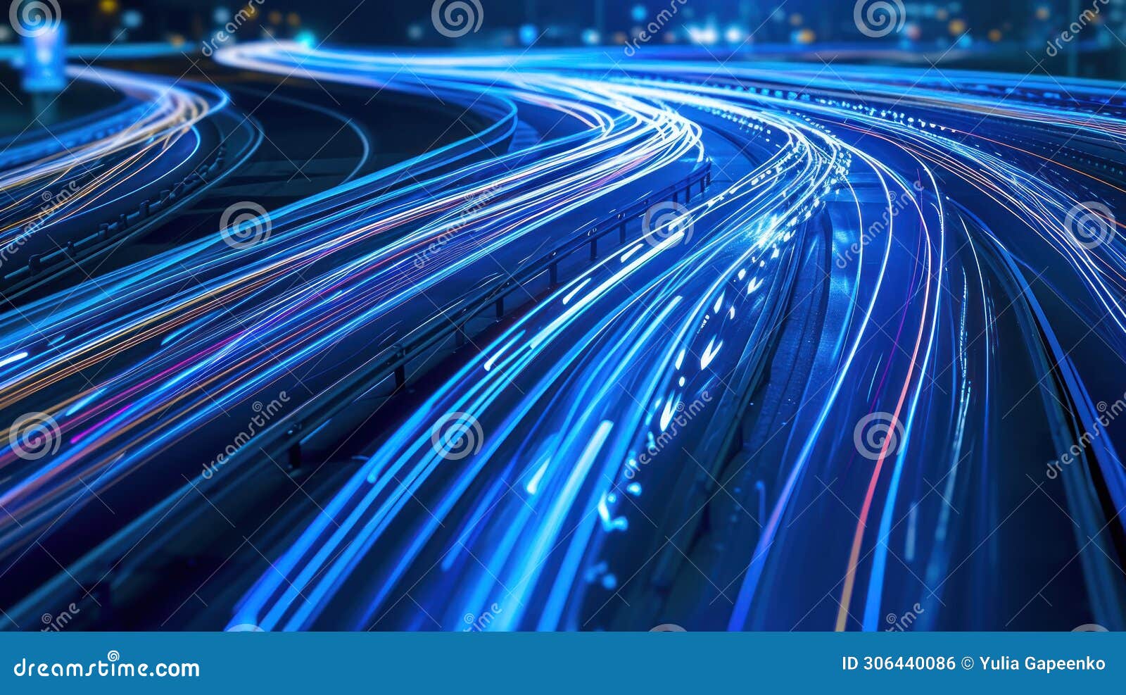 An Animated Background of a Blue Highway in Motion Stock Photo - Image ...
