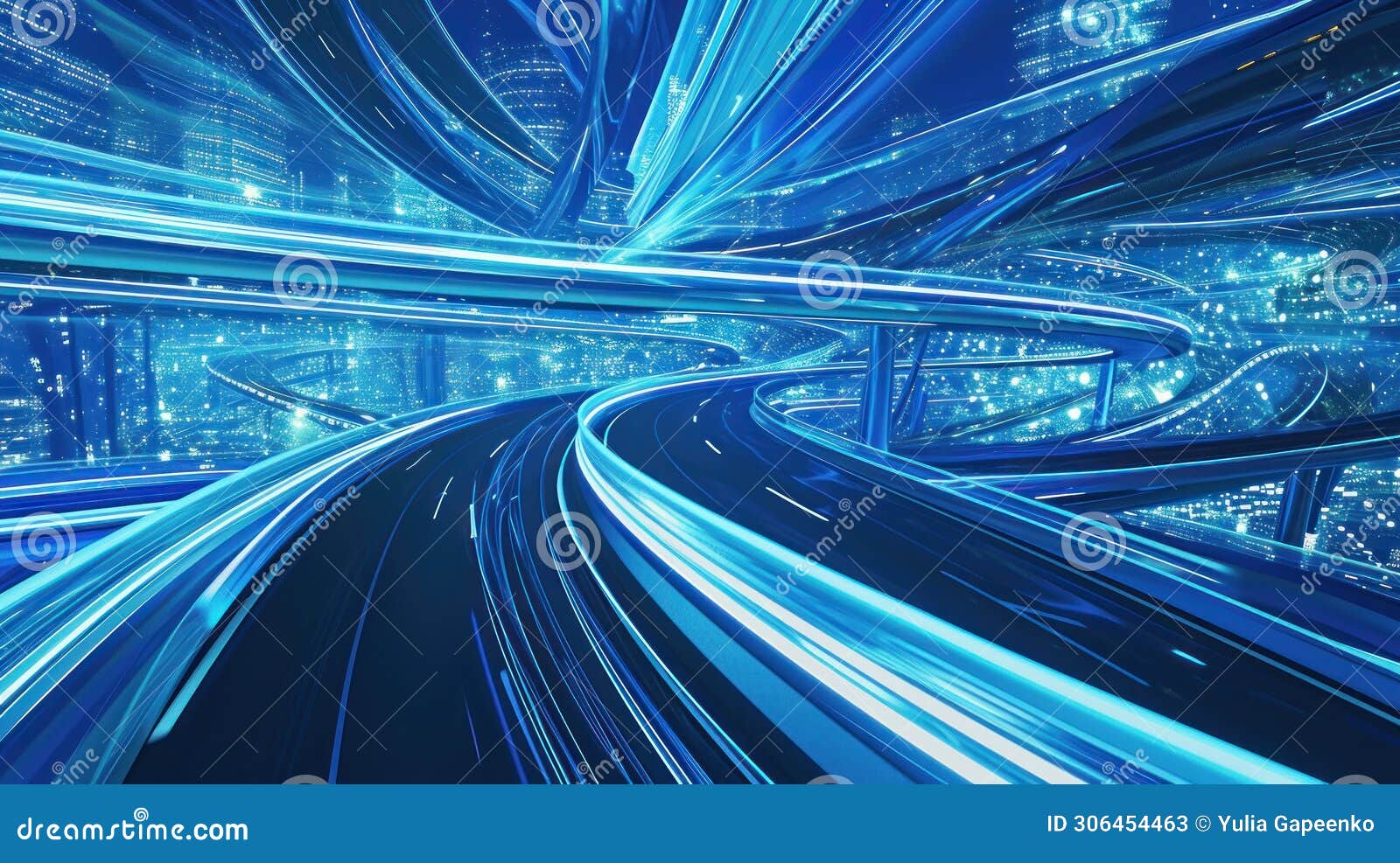 An Animated Background of a Blue Highway in Motion Stock Image - Image ...