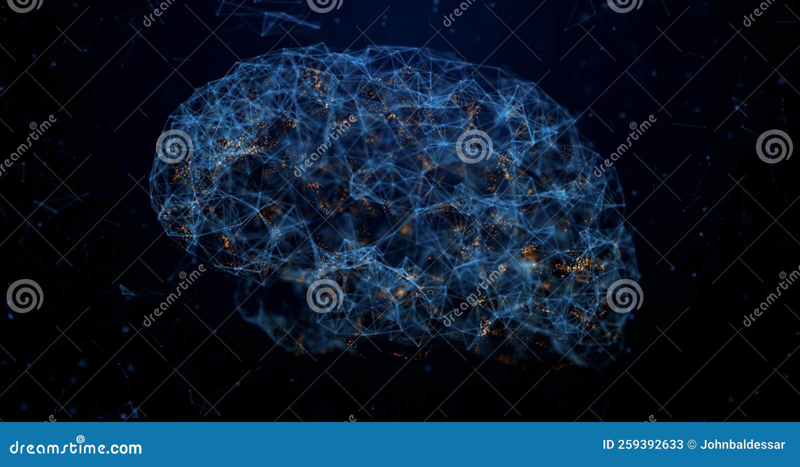 Animated Background of Human Intelligence with Human Brain on White ...