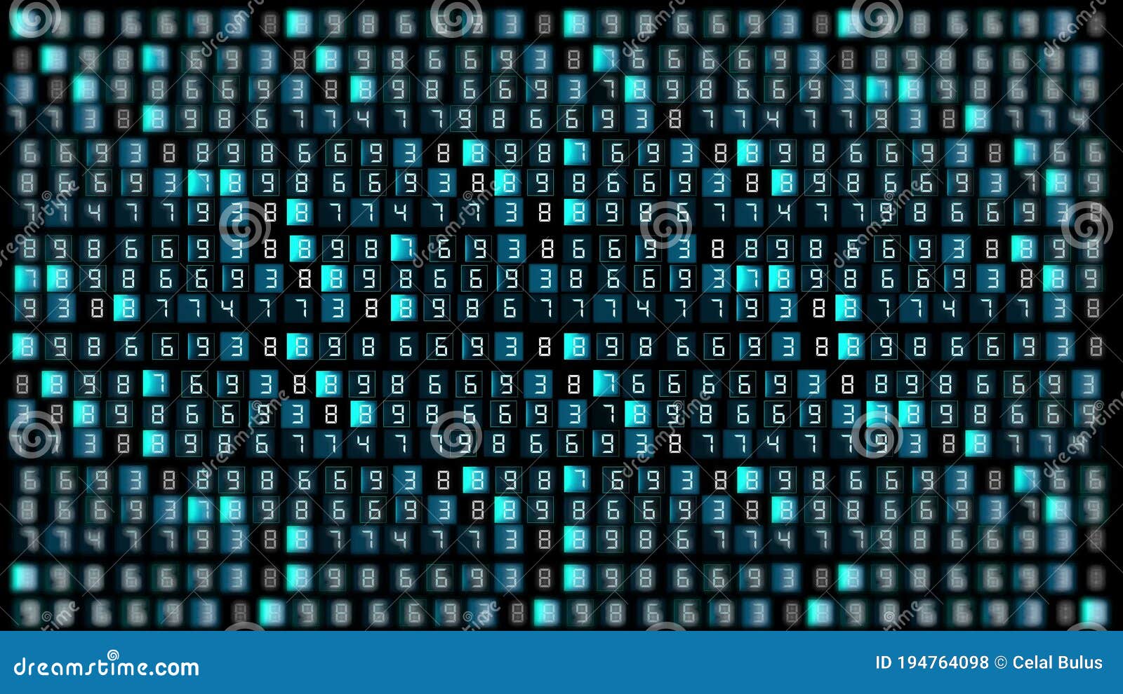 Animated Background from Numbers. Counting Numbers. Technological ...