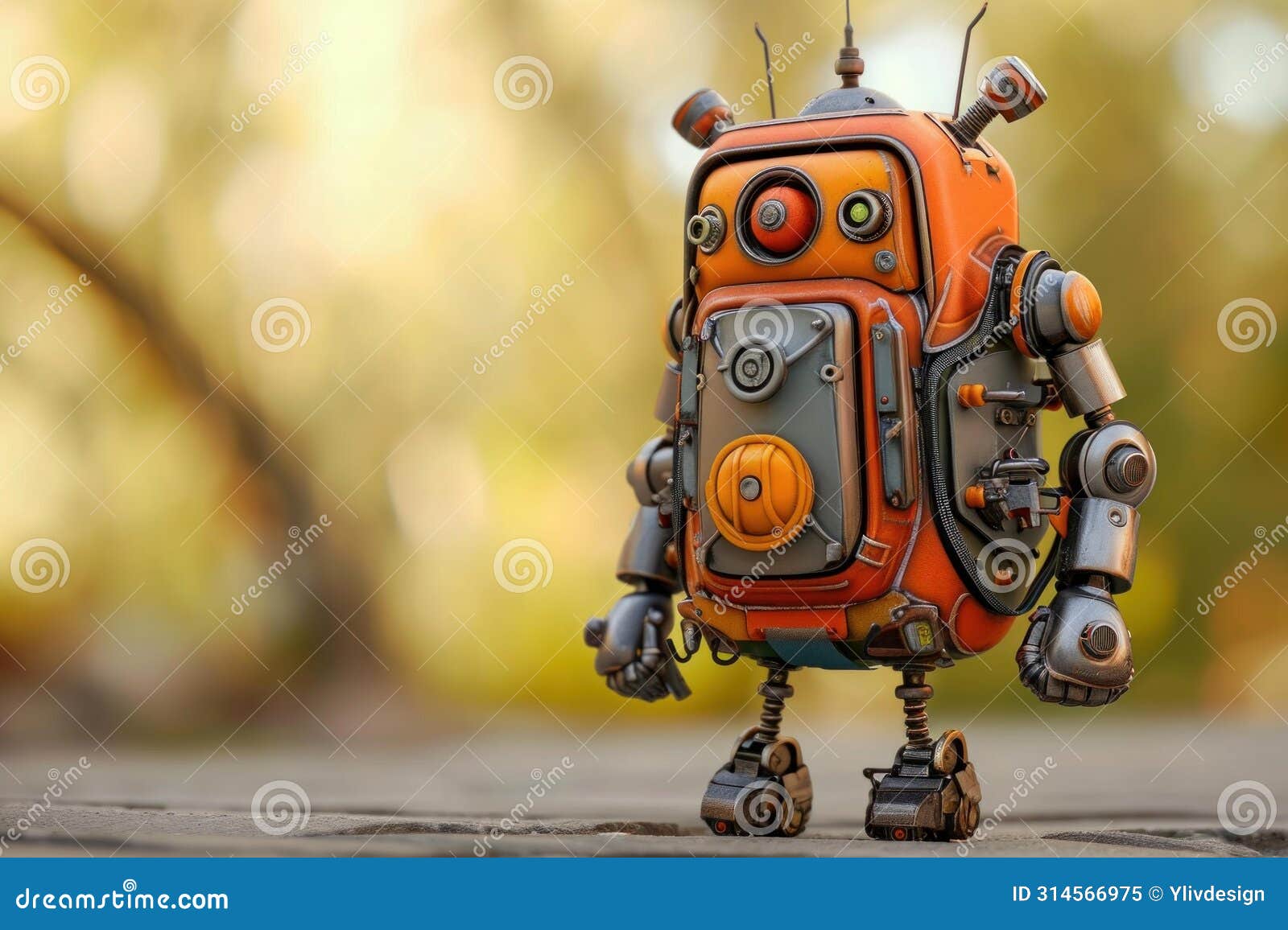 Animated Backpack Cartoon Robot. Generate AI Stock Image ...