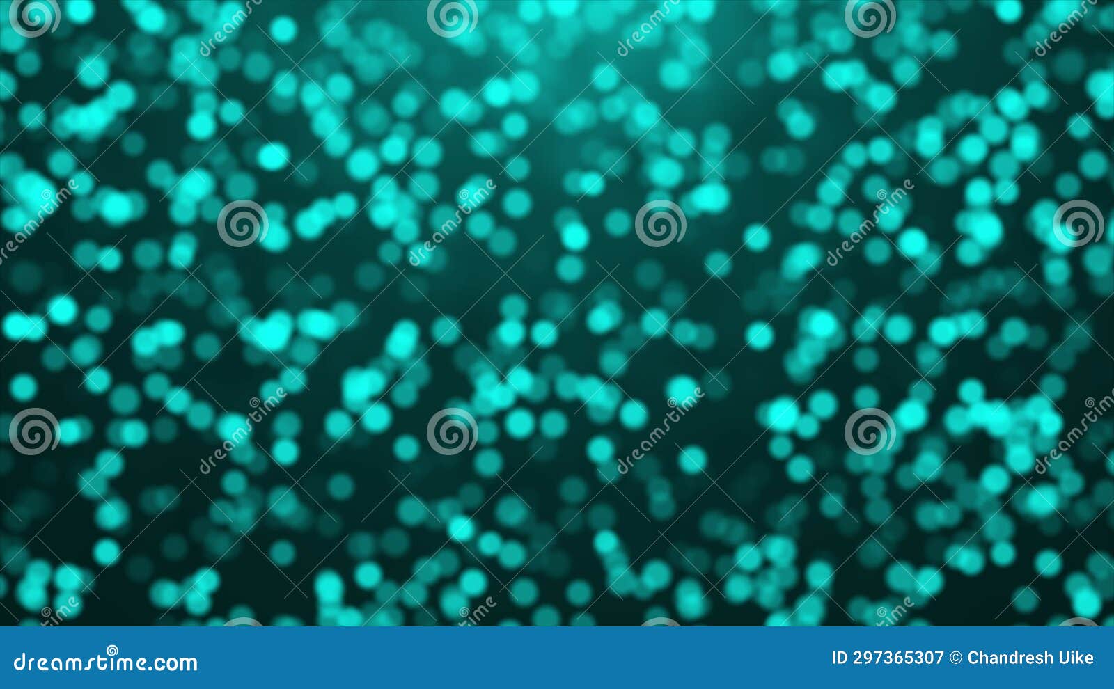 Beautiful Cyan Glitter Particles Falling and Flickering Particles Over ...