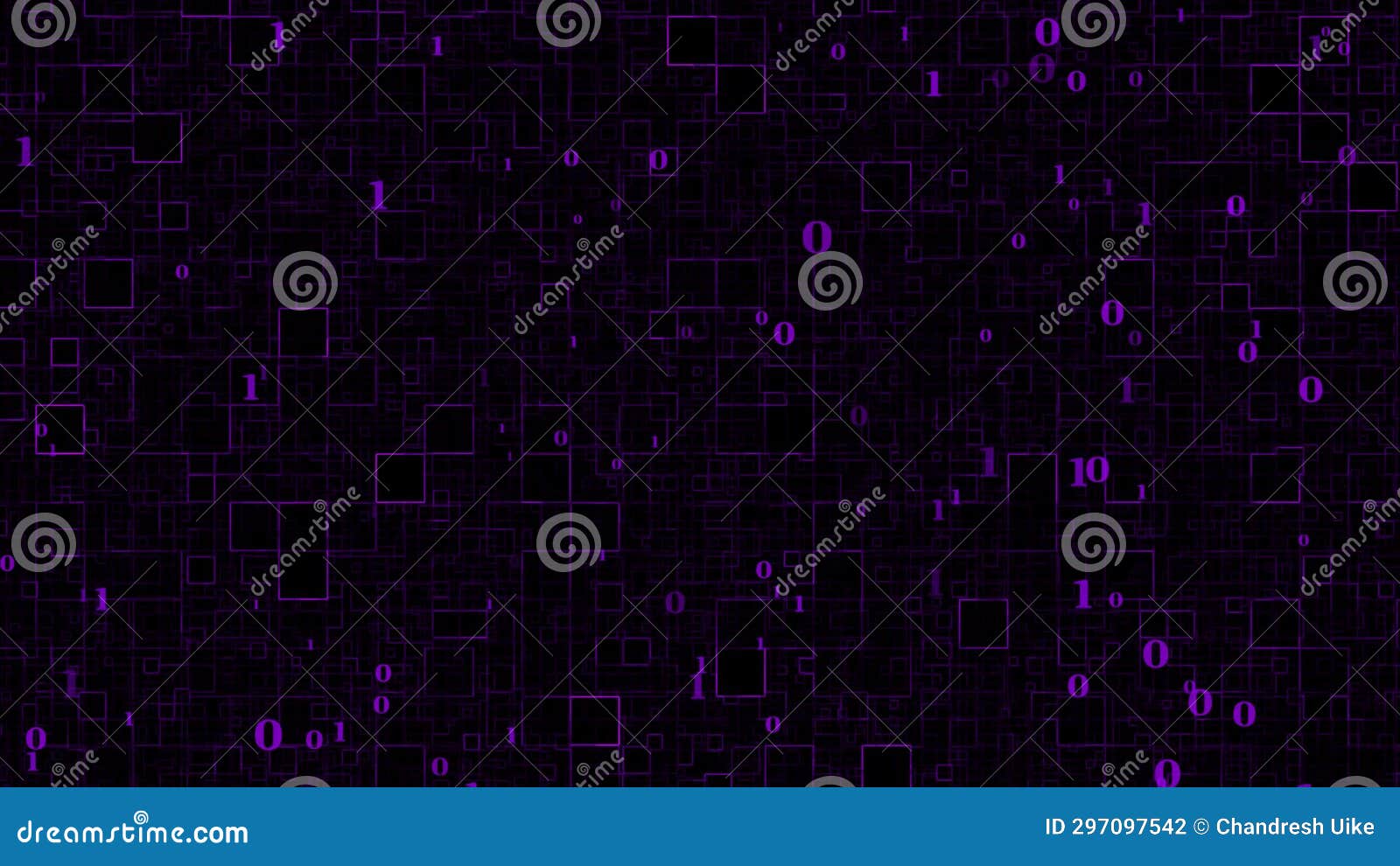 Binary Purple Color Abstract Box Pattern Dark Technology Background ...