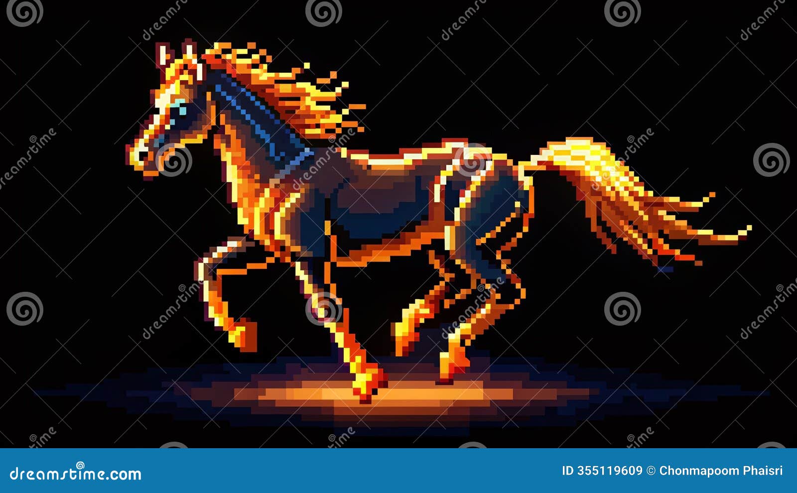 Horses In Movement, Silhouettes Set. Galloping, Running, Trotting And ...