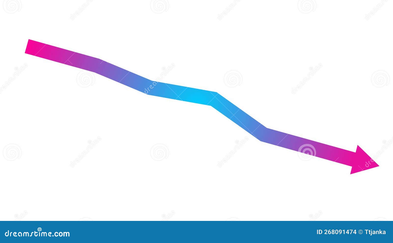 Animated Blue-pink Arrow. Recession Chart of Economy. Economic Crisis ...