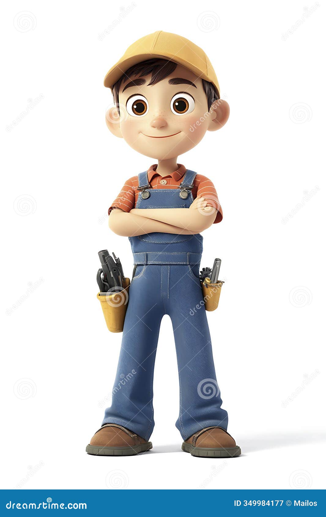 Animated Boy Mechanic Brimming with Curiosity and Charm Stock Image ...