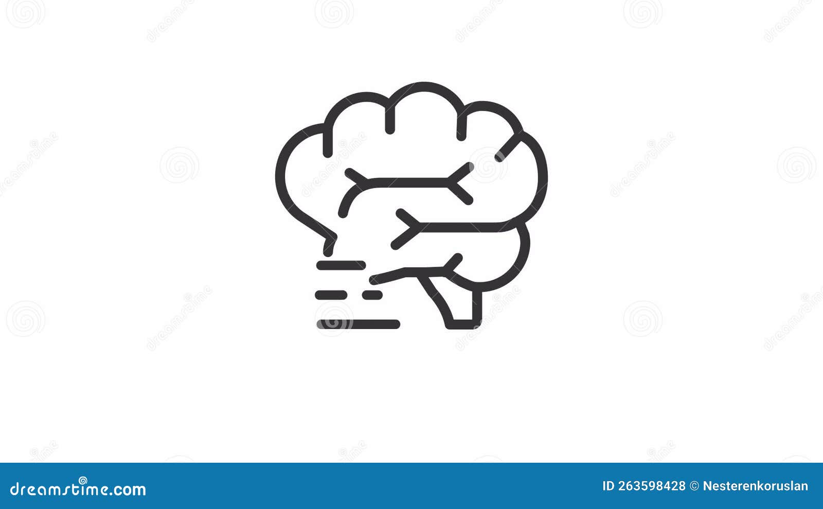 Animated Brain Activity Linear Icon Stock Footage - Video of mind ...