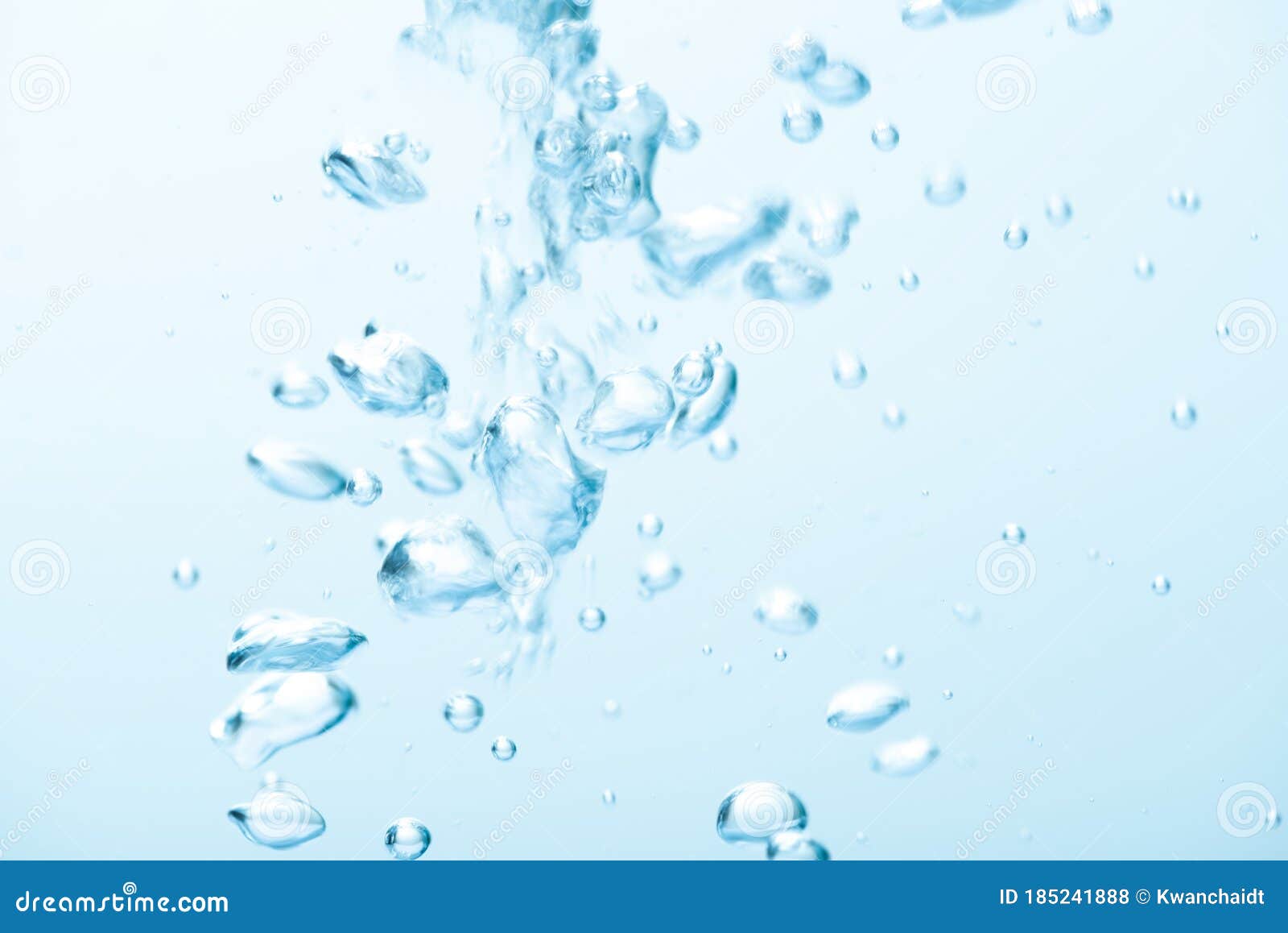 Animated Bubbles In Clear Blue Water Splash On White Background Stock ...