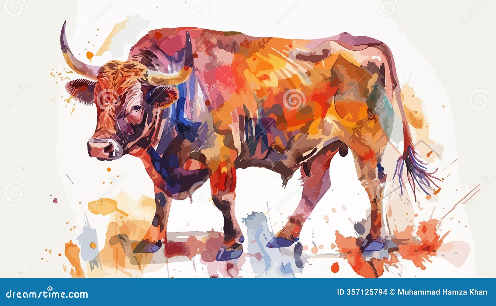 Animated Cartoon Bull Vector Illustration for Design Projects Stock ...