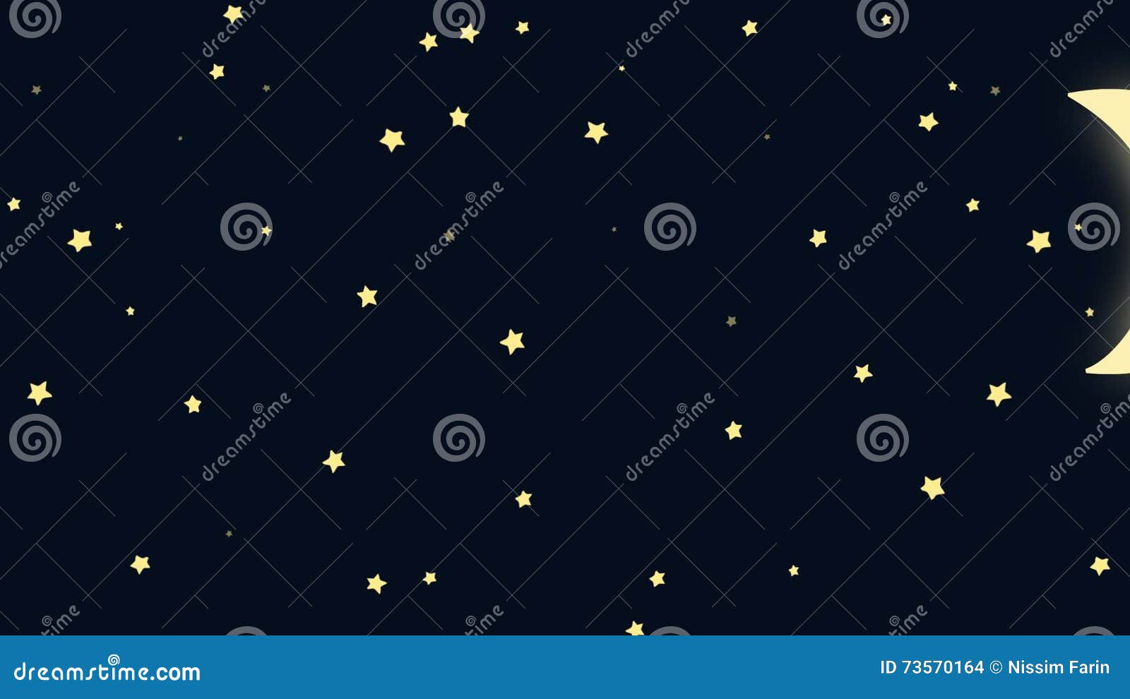 Animated Cartoon Crescent Moon with Starry Night Stock Footage - Video ...