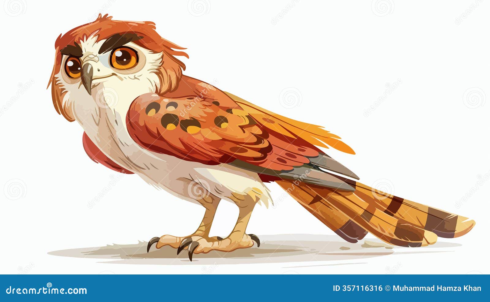 Animated Cartoon Hawk Vector Illustration for Creative Designs Stock ...