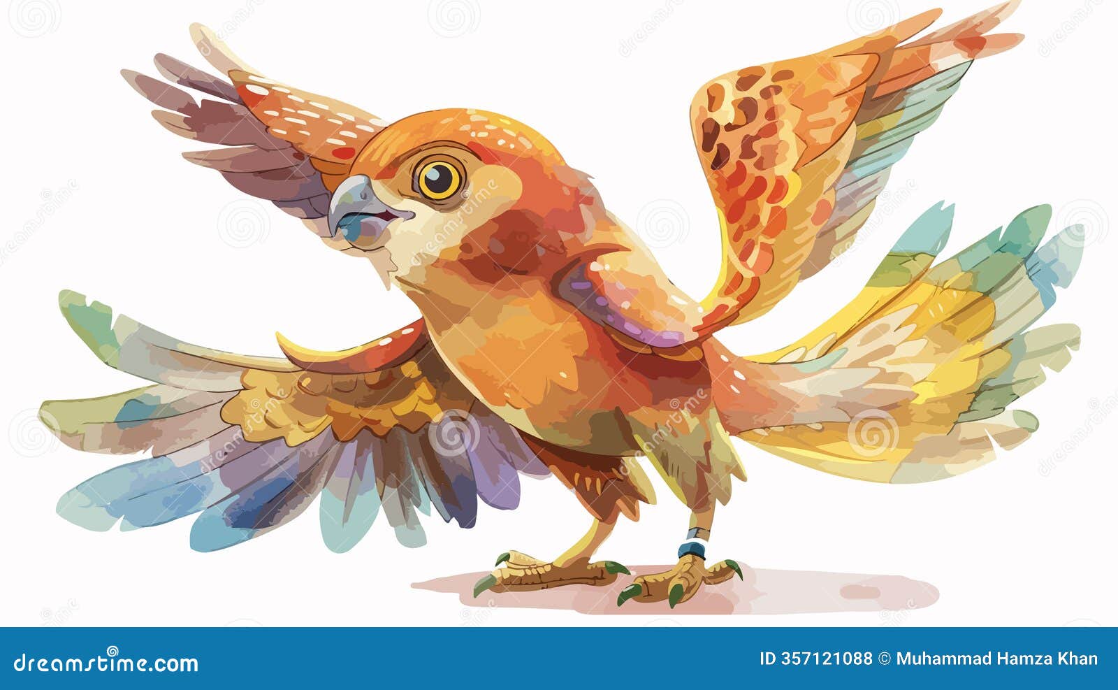 Animated Cartoon Hawk Vector Illustration for Creative Designs Stock ...