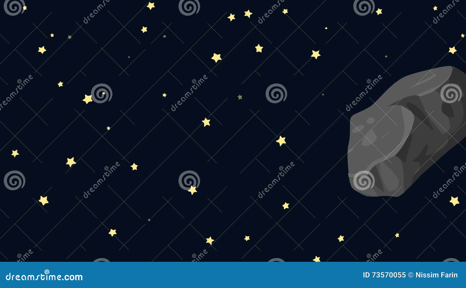 Animated Cartoon Meteorite Flying and Hovering in Outer Space Stock ...