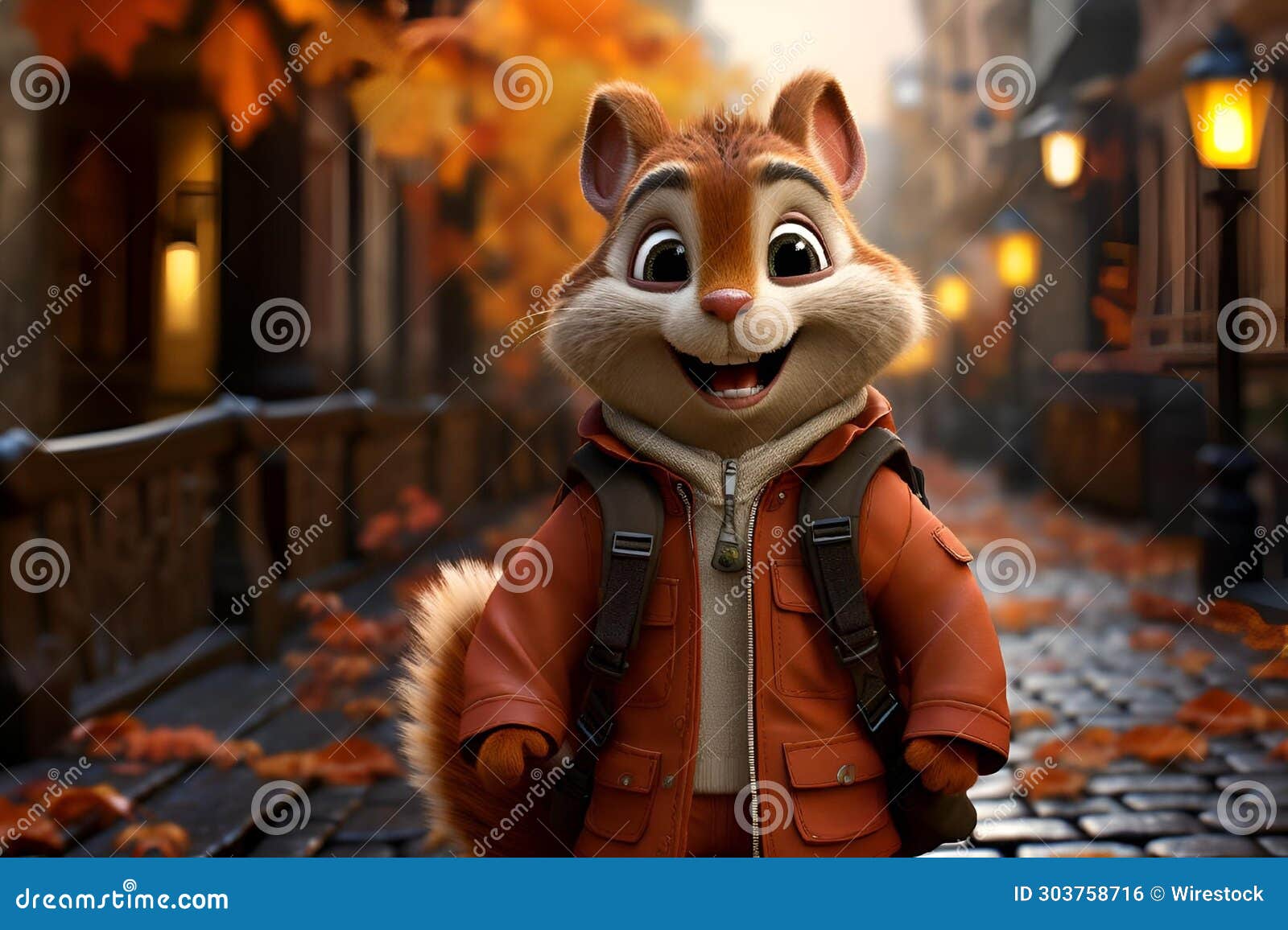 The Animated Character of Chippy the Chippy Squirrel is in an Alley ...