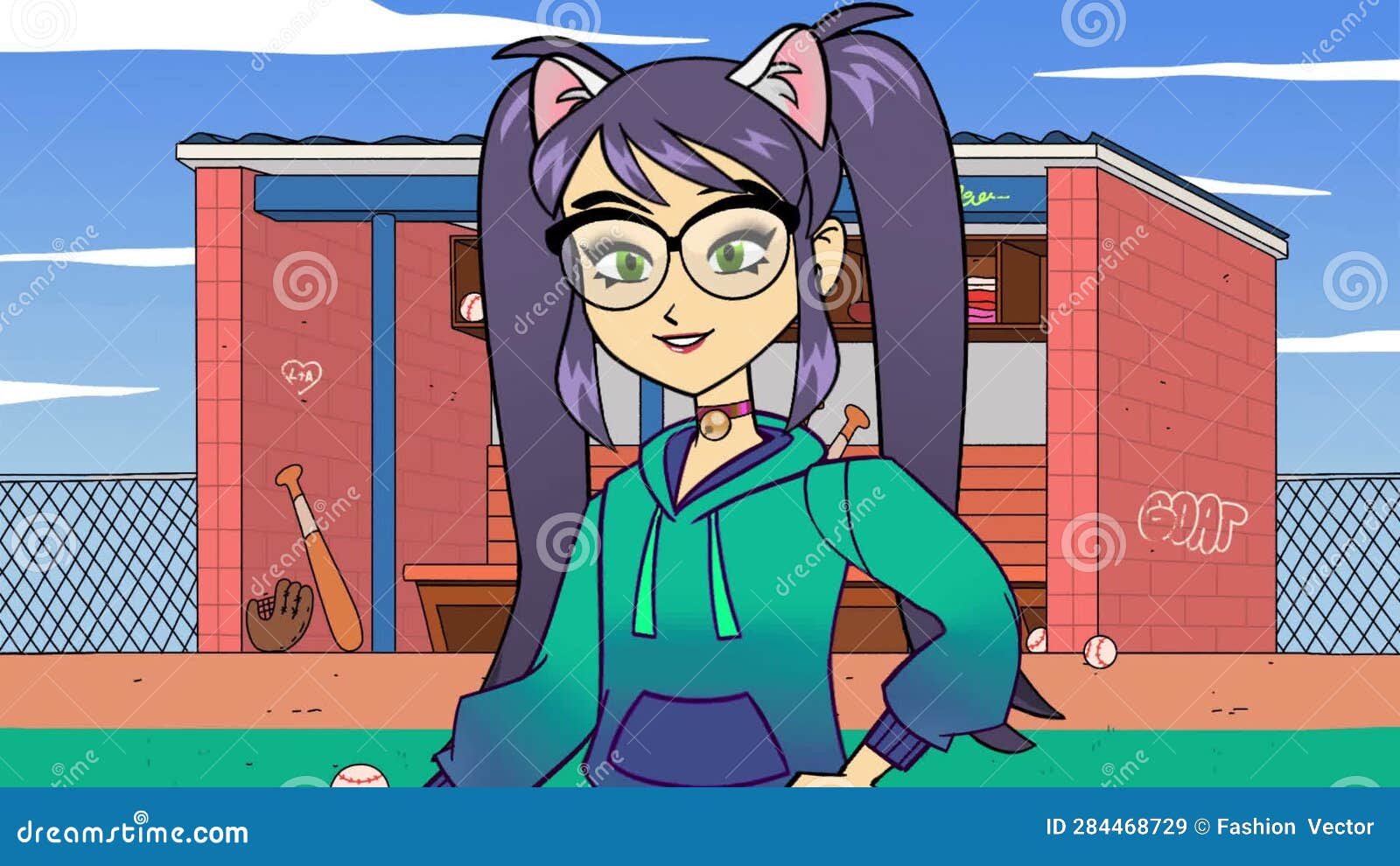 Animated Character Girl Cartoon Stock Video Video Of Background Cartoon 284468729