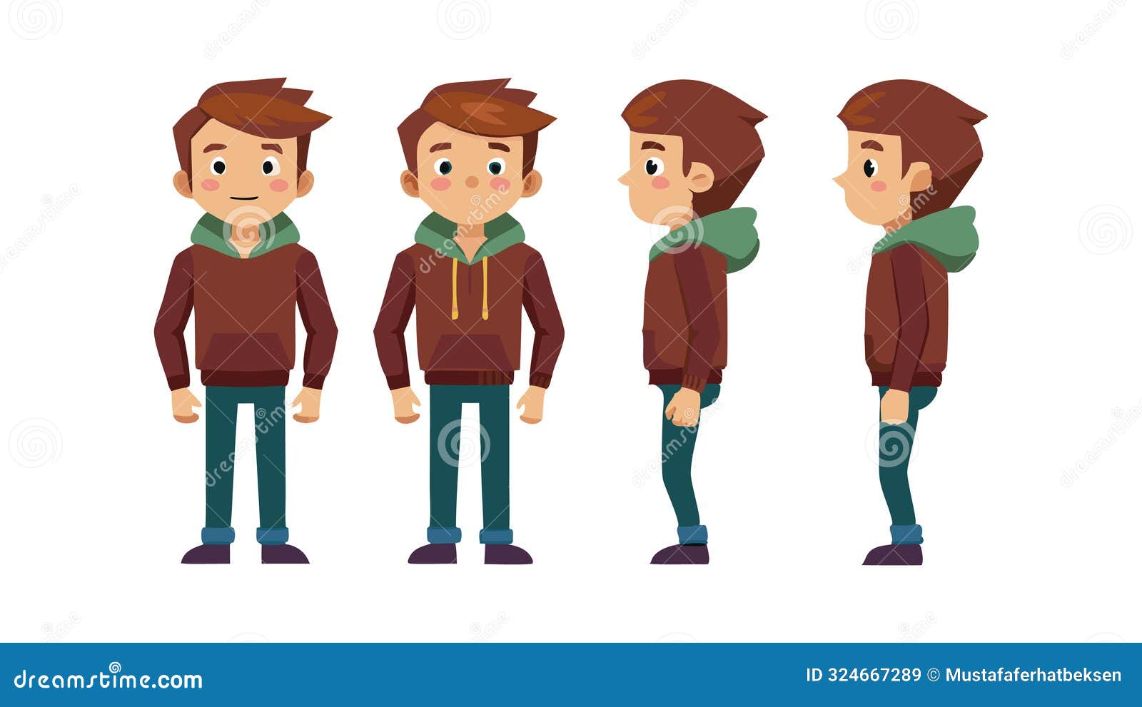 Animated Character Model Sheet with Multiple Views for Animation or ...