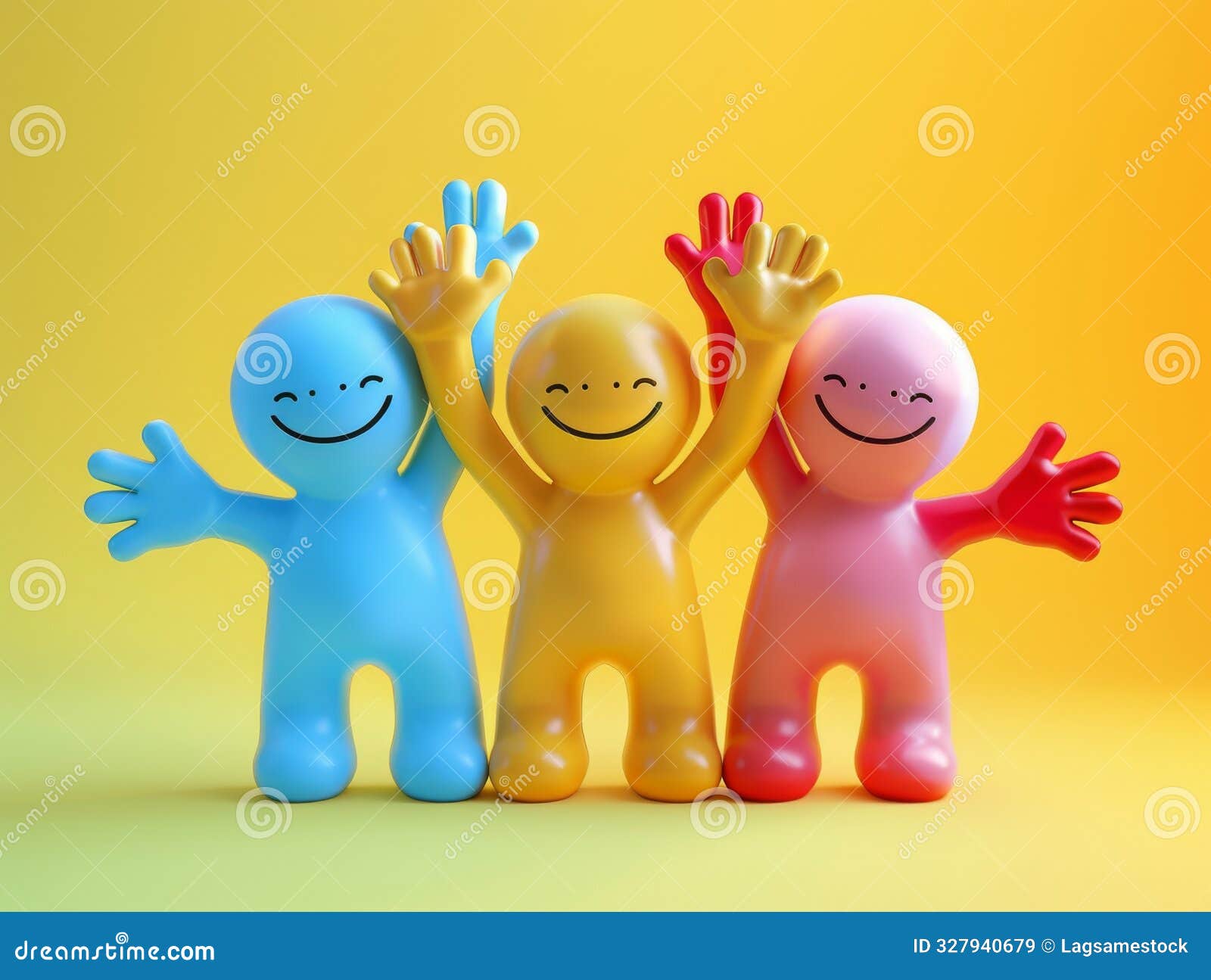 Animated Characters Giving a High Five Representing Diverse Teamwork ...