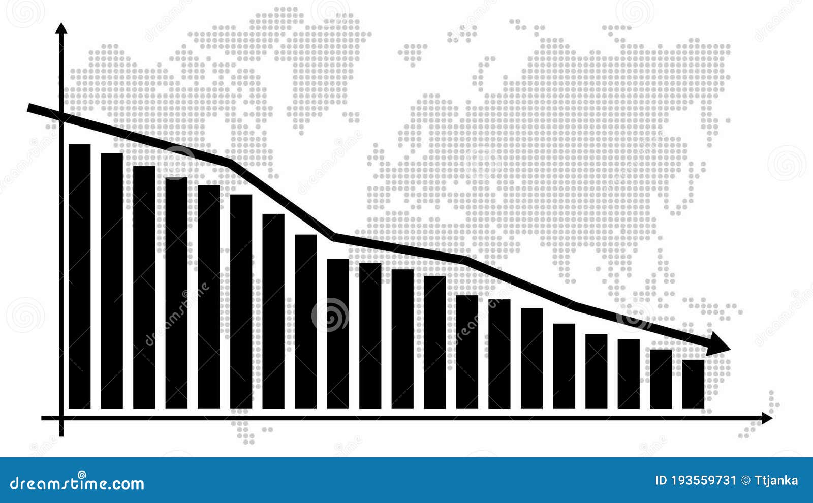 Animated Chart of Financial Decline with a Trend Line Chart. Global ...