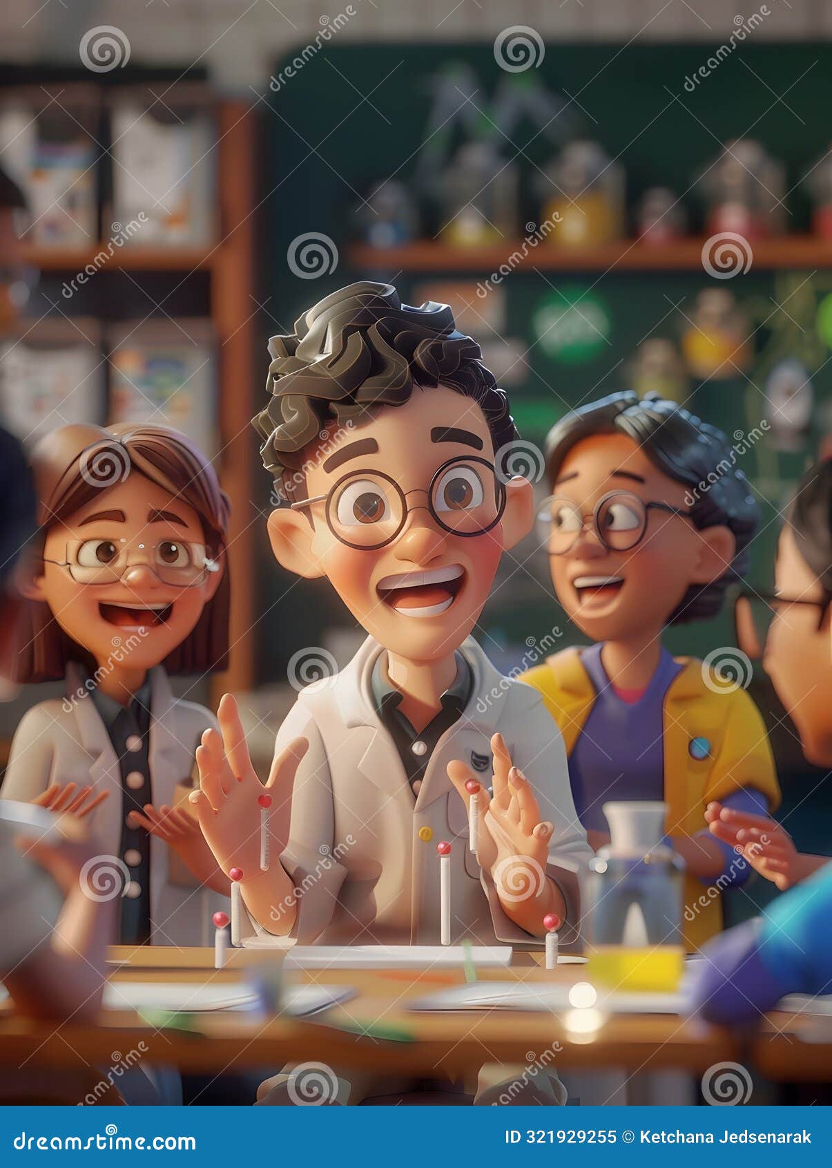 Scientists Engaged In DNA Helix Sequencing Vector Illustration ...