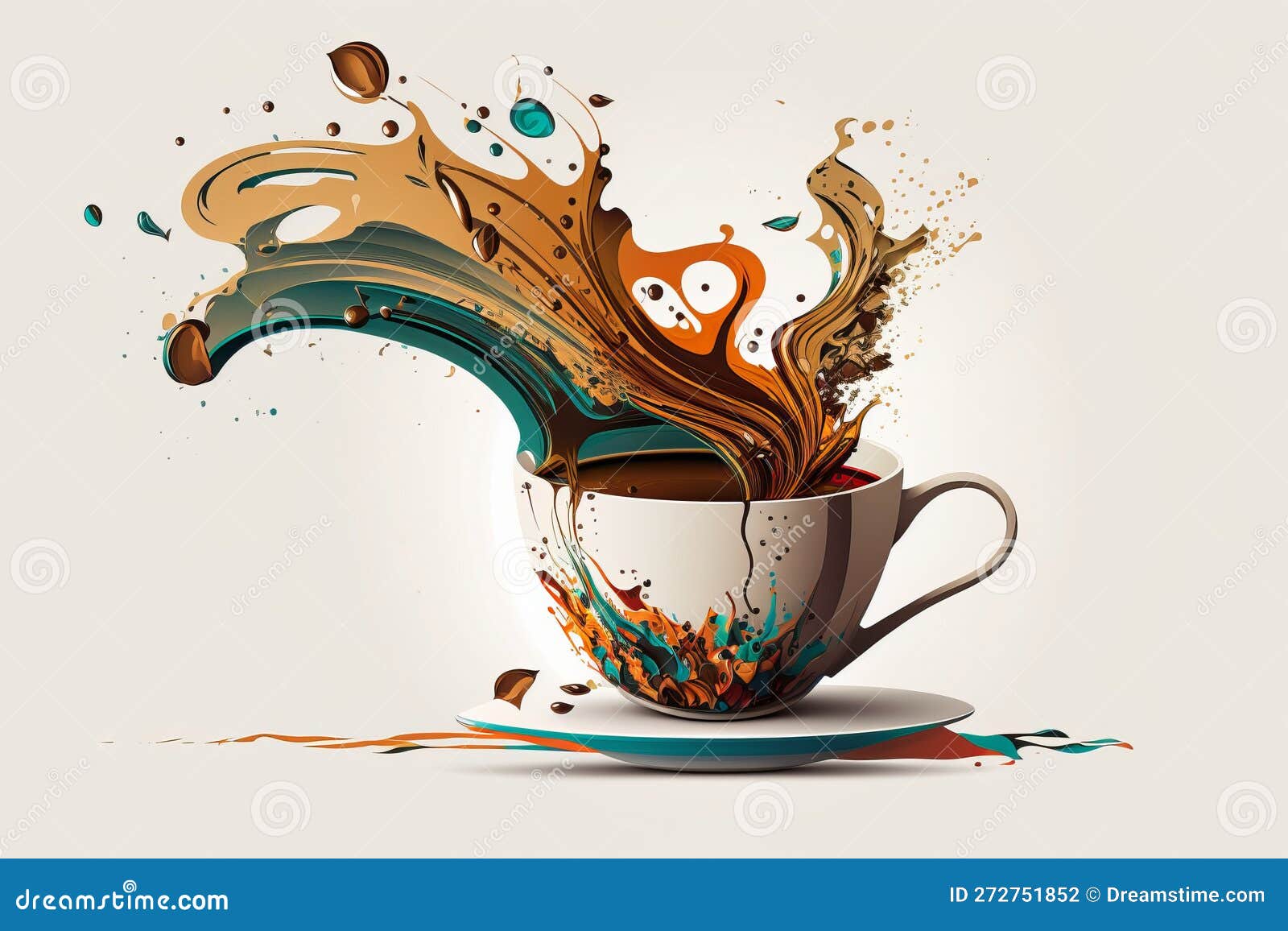 Animated Coffee Cup Vector. Generative Ai Stock Illustration ...