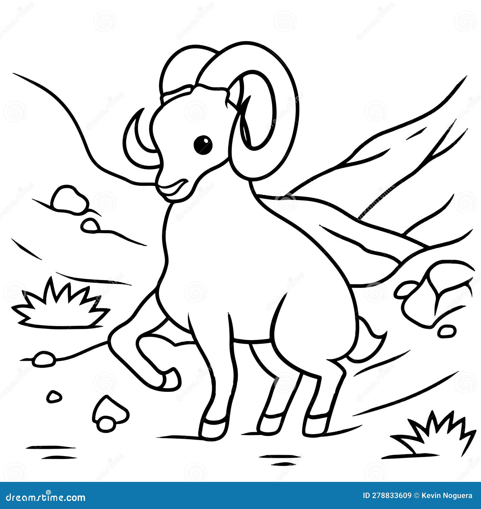 Goat Cartoon Coloring Pages Vector Stock Vector - Illustration of ...