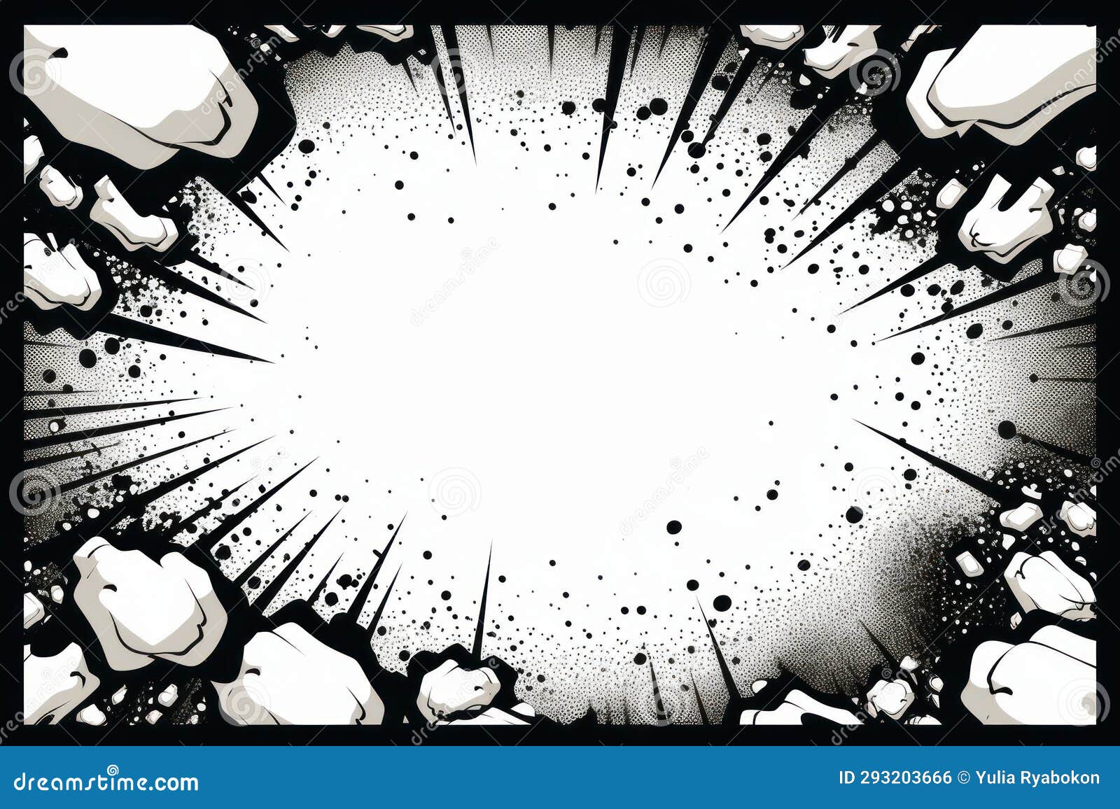 Animated Comic Style Black Frame Explosion. Generate Ai Stock ...