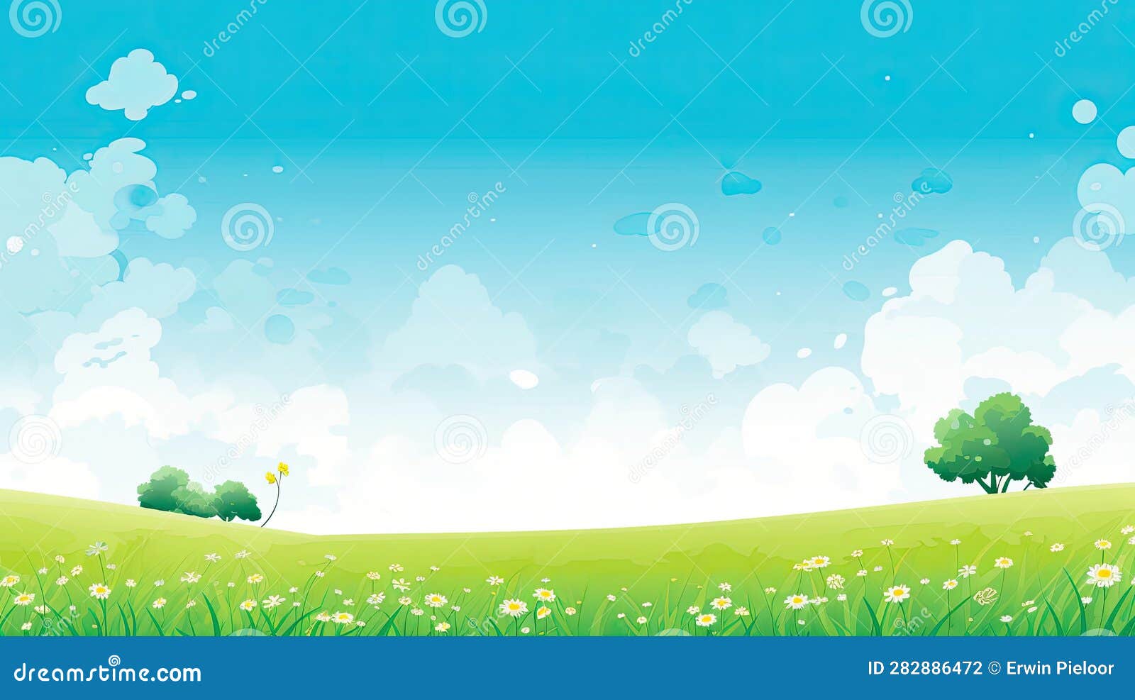 Animated Countryside Wallpaper Design Stock Illustration - Illustration ...