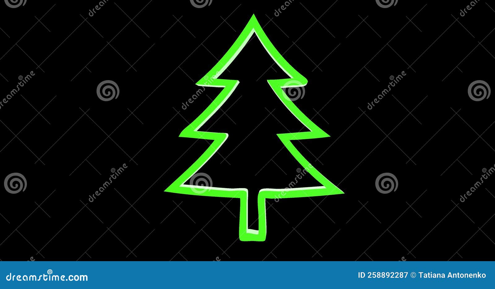 Animated 3d Figure of an Abstract Pine Tree. of Green Spruce Rotation ...