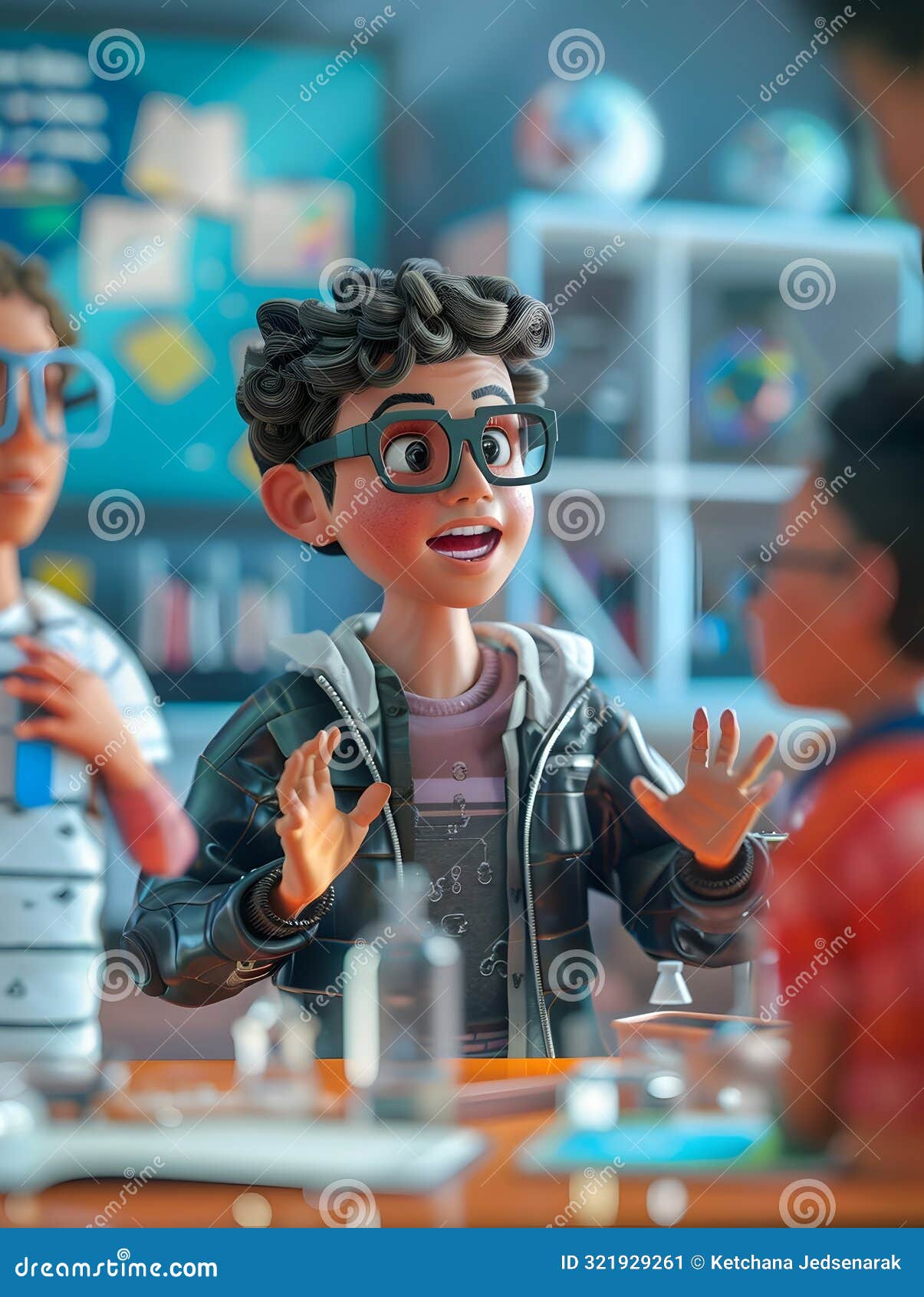 Scientists Engaged In DNA Helix Sequencing Vector Illustration ...