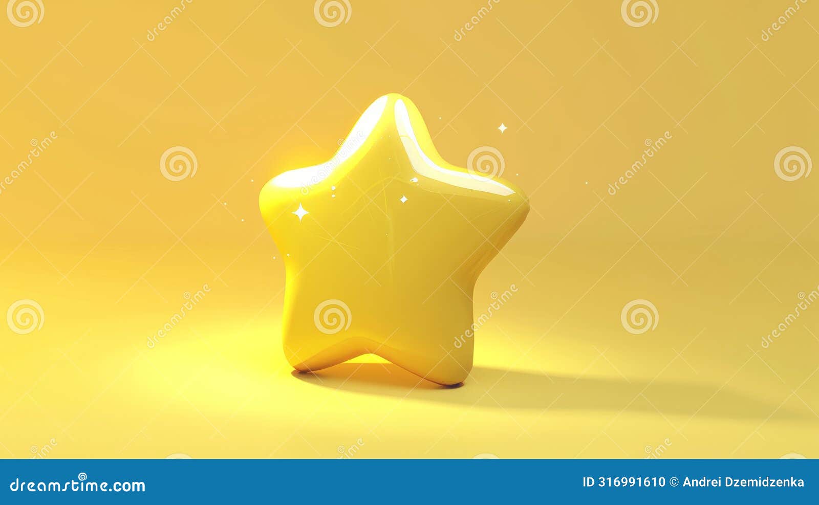 Animated 3D Render Star, Turn Around Frame. Gold Glossy Star Rotation ...