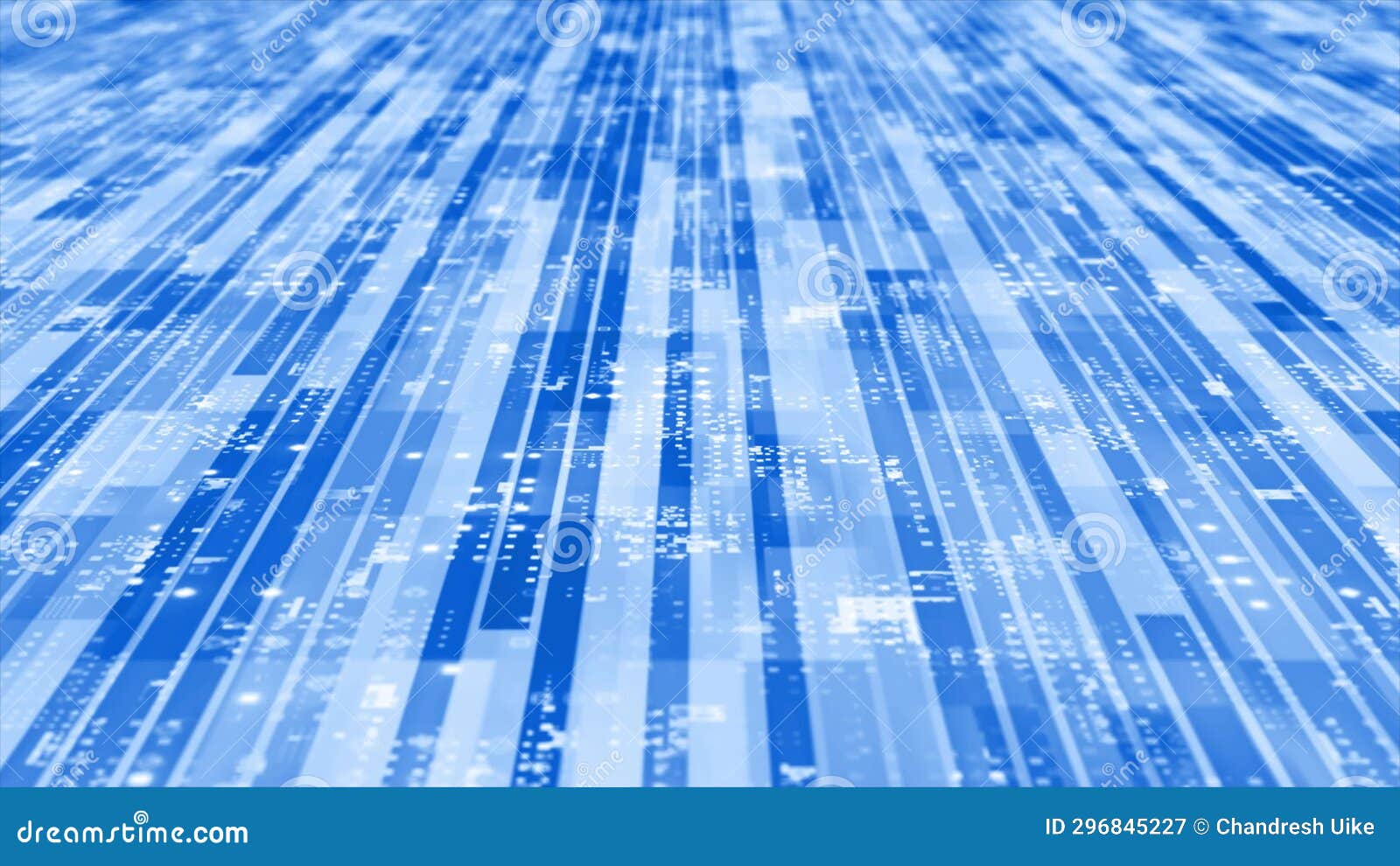 3D Royal Blue Striped Box Pattern Moving Technology Cyberspace ...