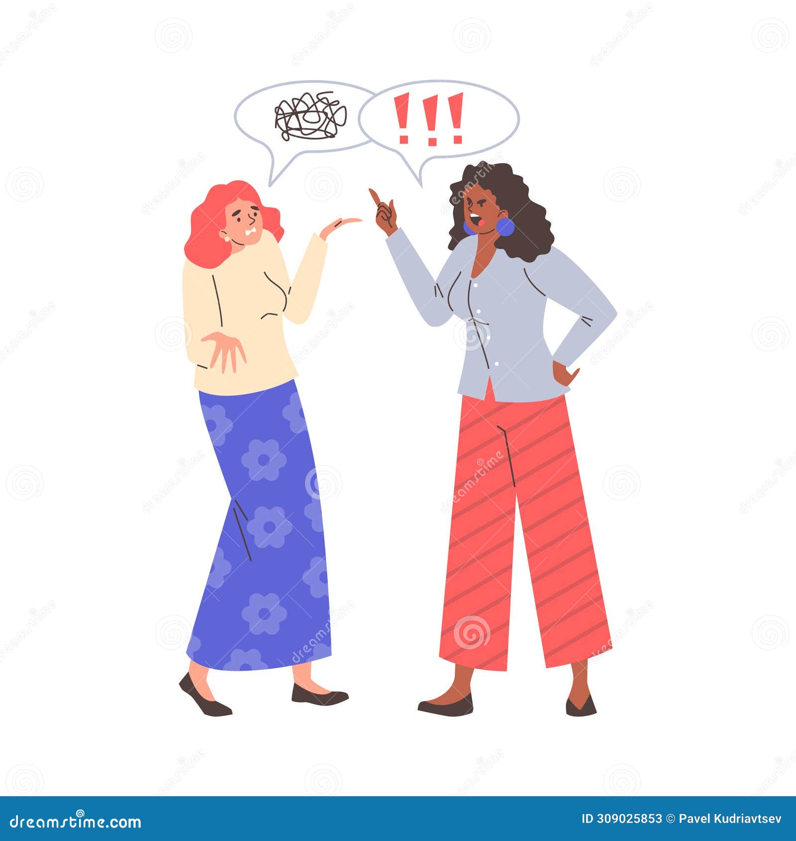 Women S Animated Discussion Vector Illustration Stock Vector ...