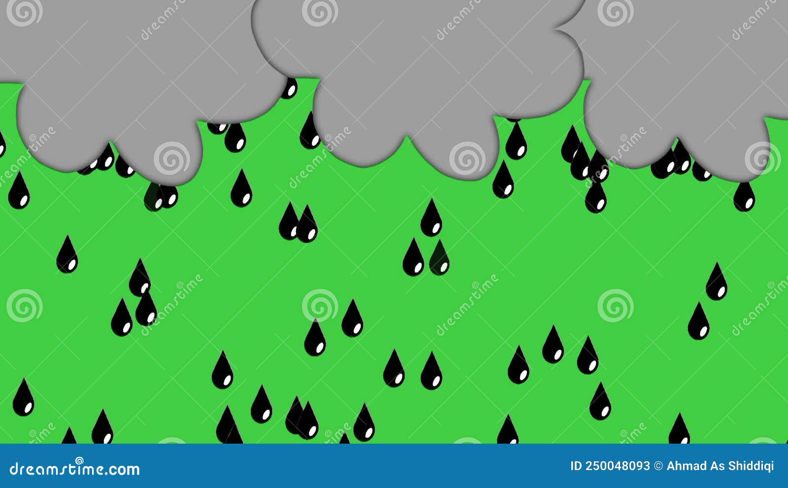 Animated Drops of Rain from Cloud on Green Background Stock Video ...