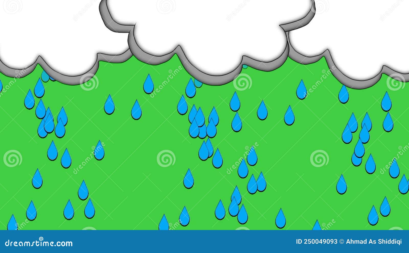 Animated Drops of Rain from Cloud on Green Background Stock Video ...