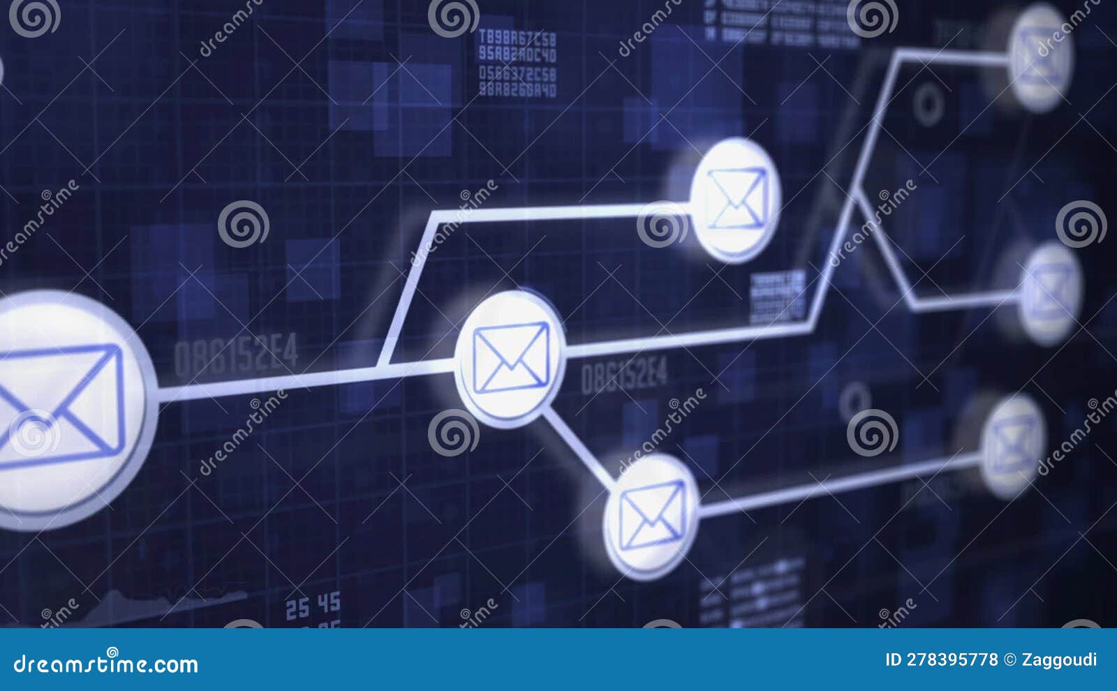 Animated Email Sharing Concept Stock Footage - Video of cyberspace ...