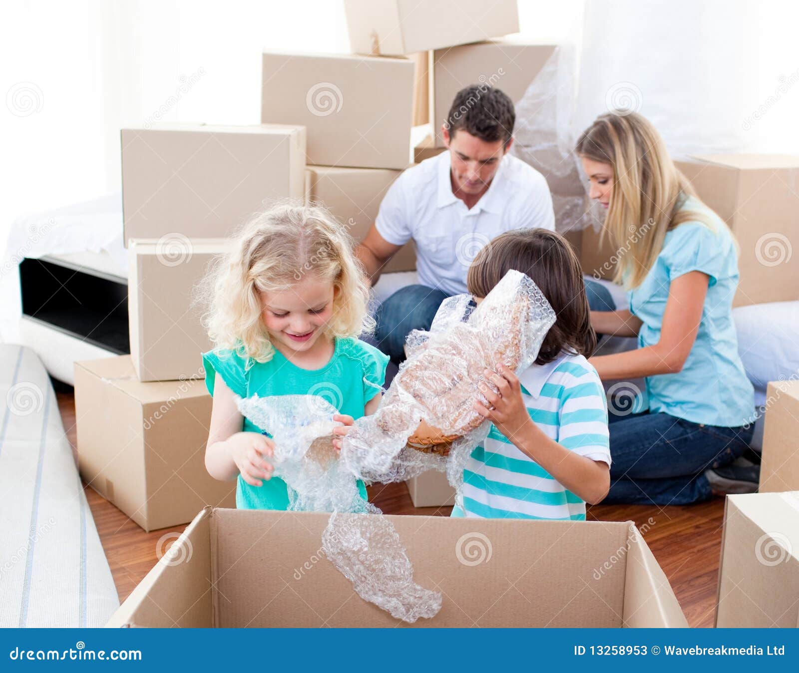 Animated Family Packing Boxes Royalty-Free Stock Photo | CartoonDealer ...