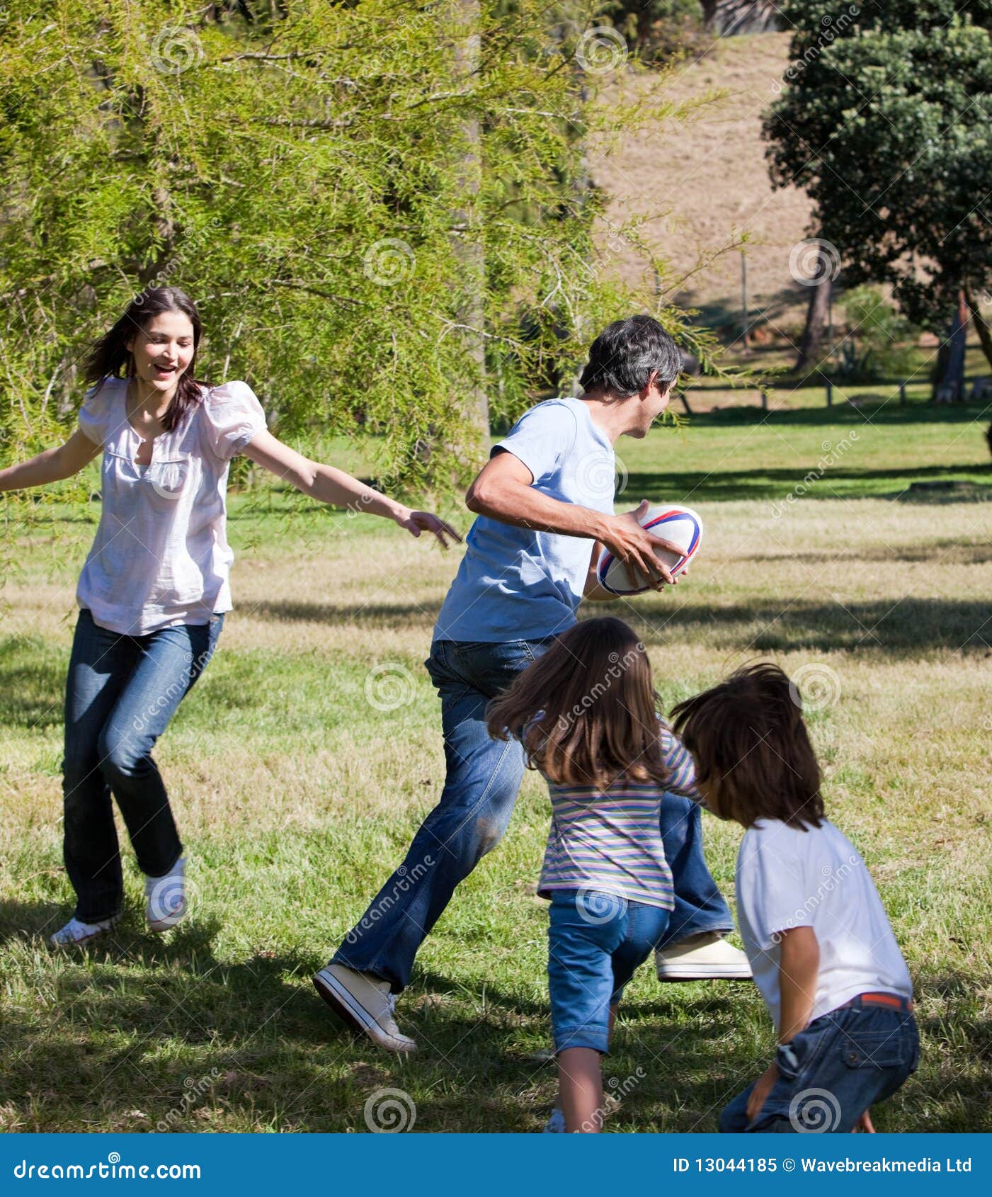Animated Family Playing Rugby Stock Image - Image of jolly, estate ...