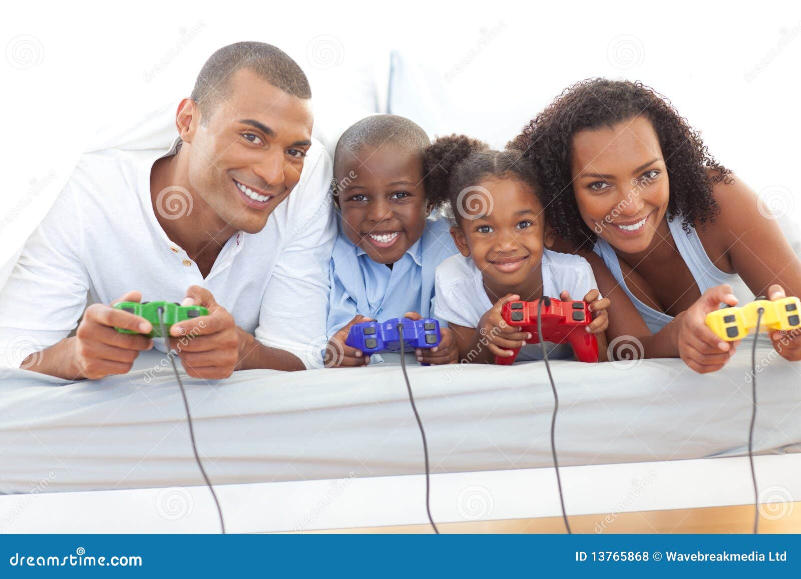 Animated Family Playing Video Game Stock Photo - Image of child ...