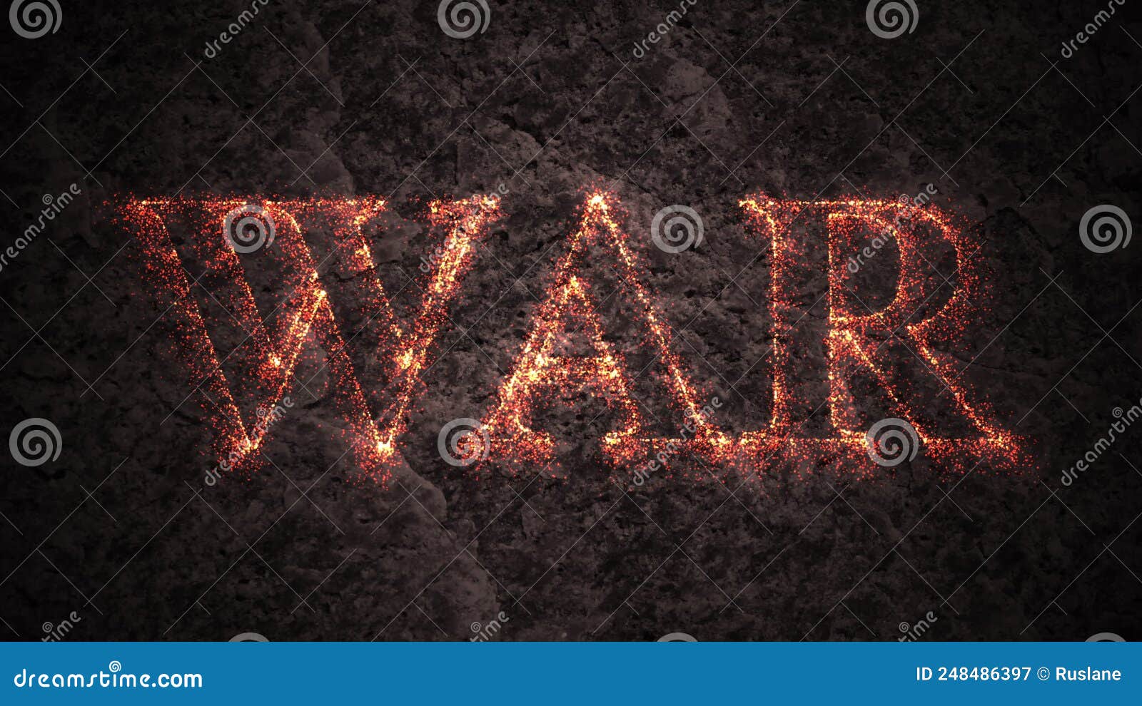 Animated Text War Made of Particles on a Dark Background Stock Video ...