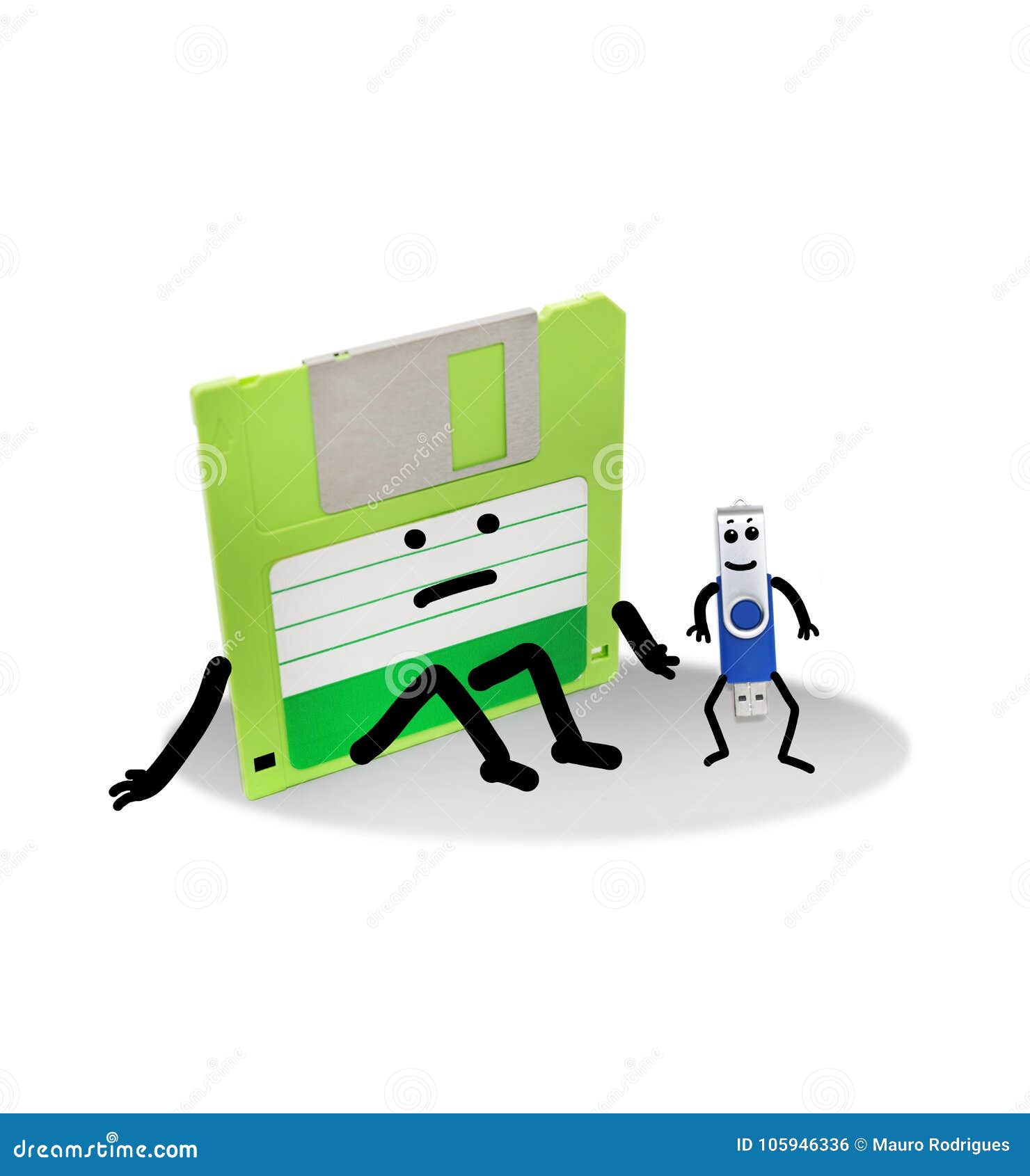 Animated Floppy and Usb Disk Stock Photo - Image of animated, figure ...