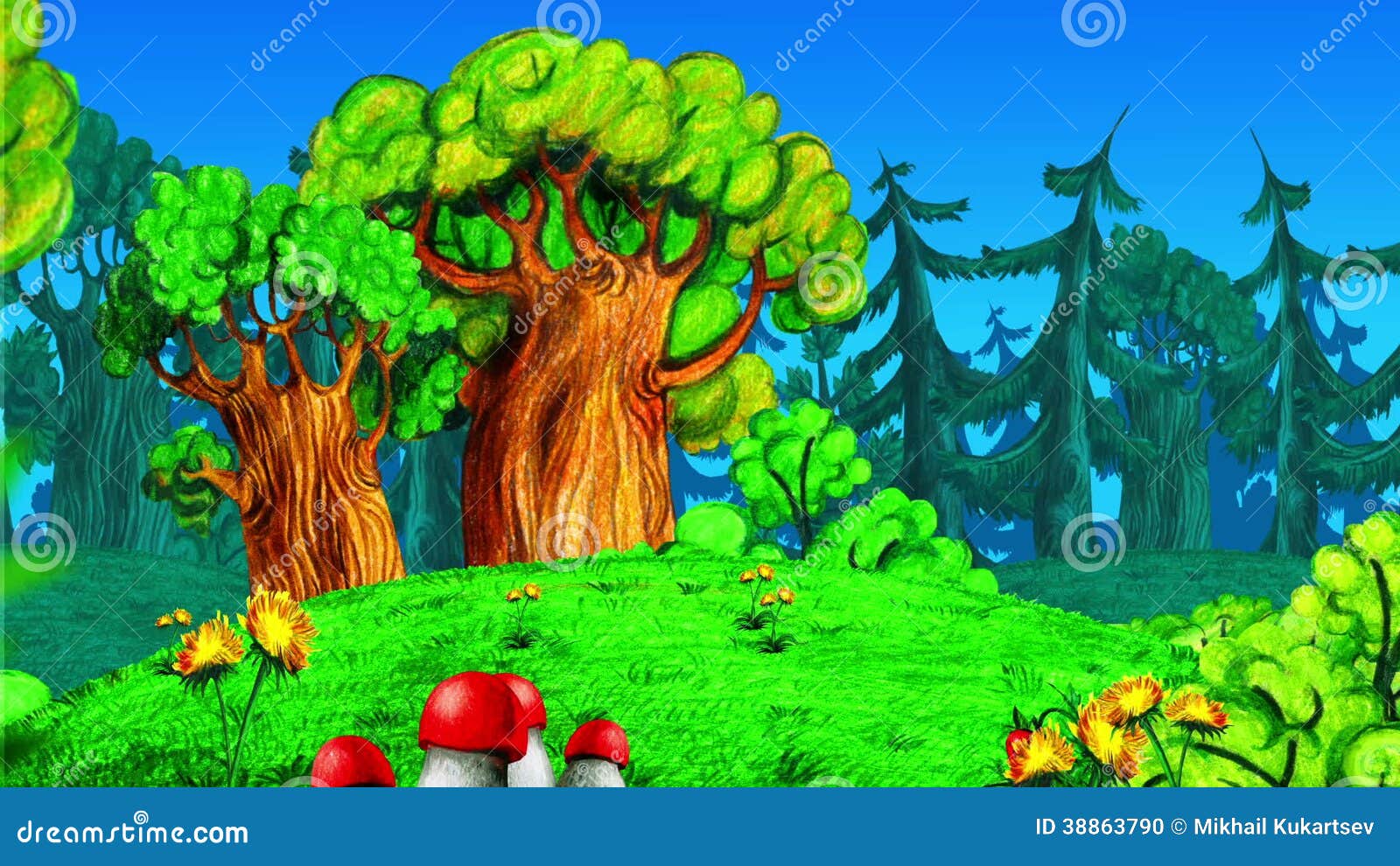 Animated forest stock footage. Video of installation - 38863790