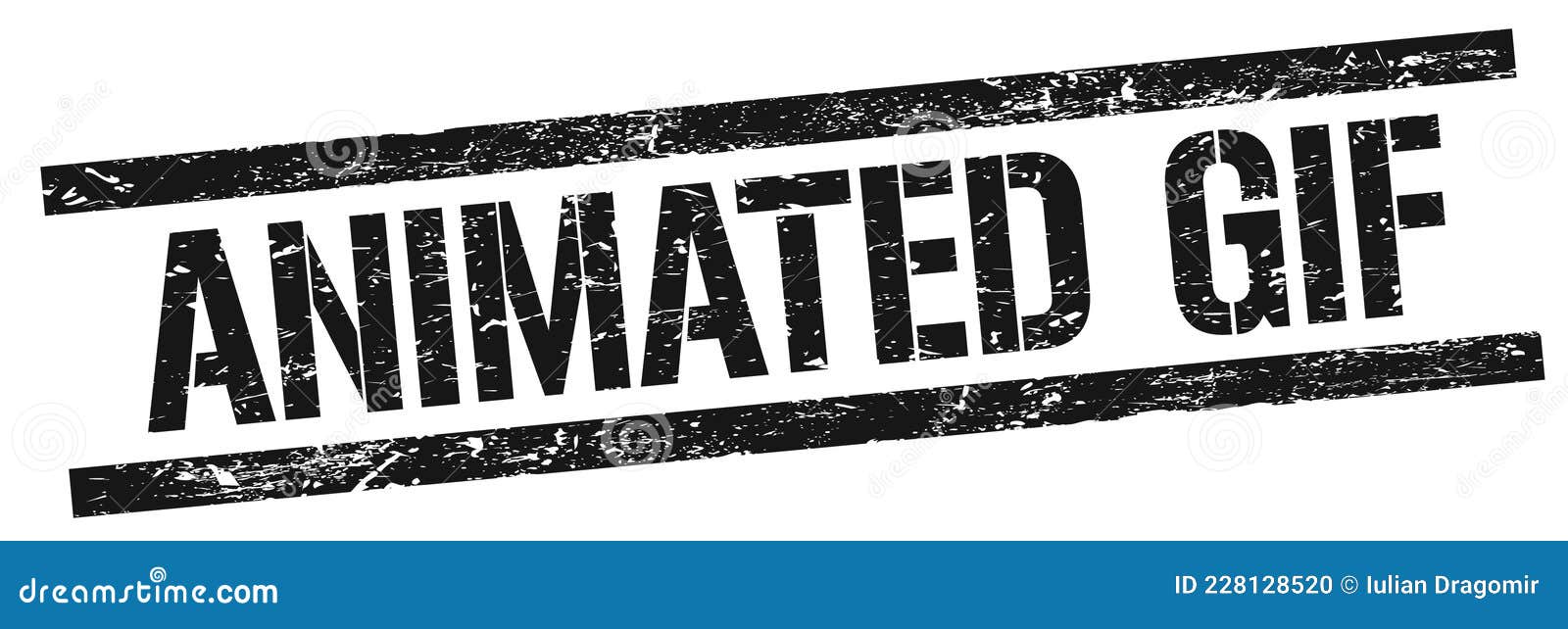 ANIMATED GIF Text on Black Grungy Rectangle Stamp Stock Illustration ...
