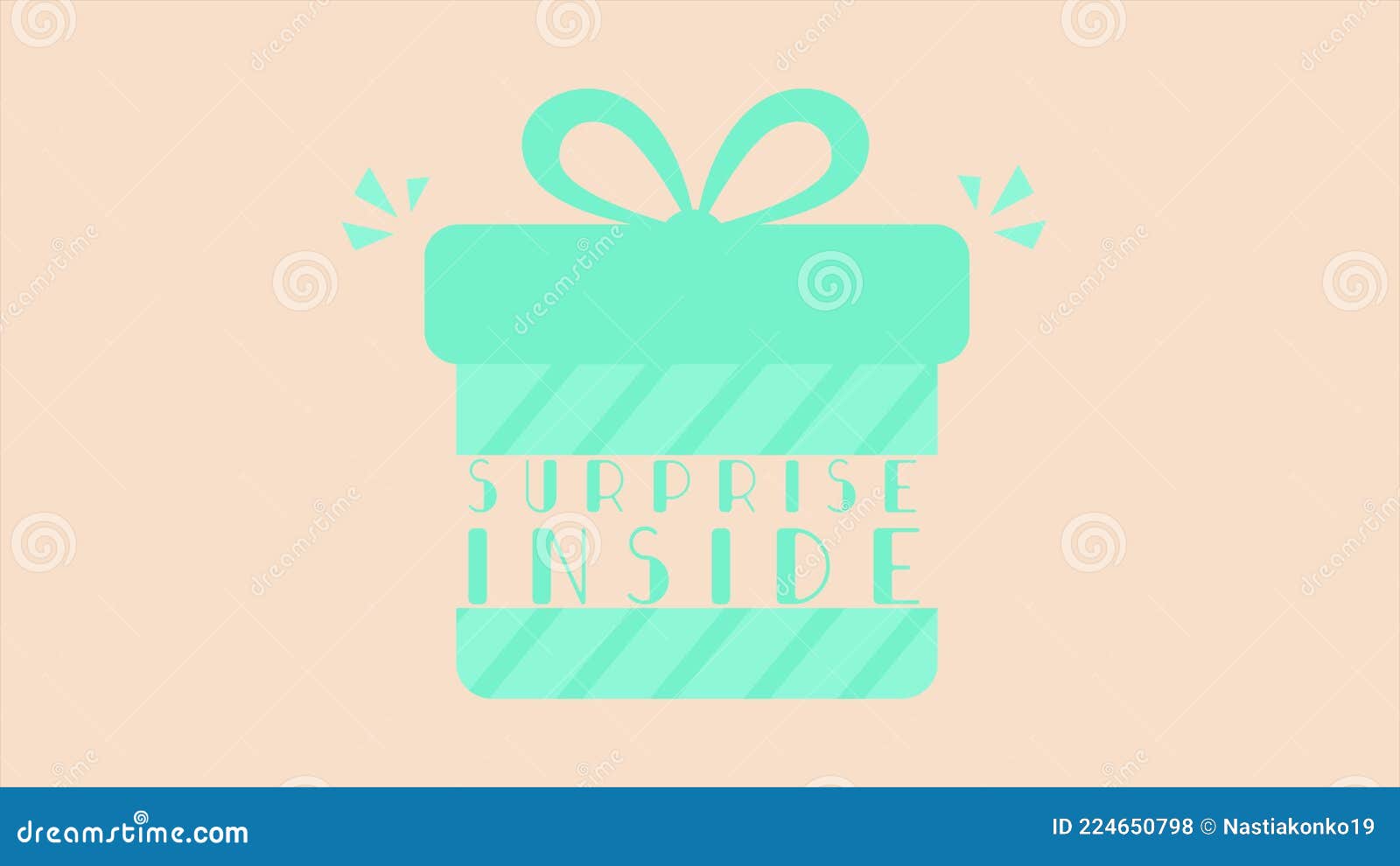 Animated Gift Box with Text SURPRISE INSIDE. Open Gift Box Design ...