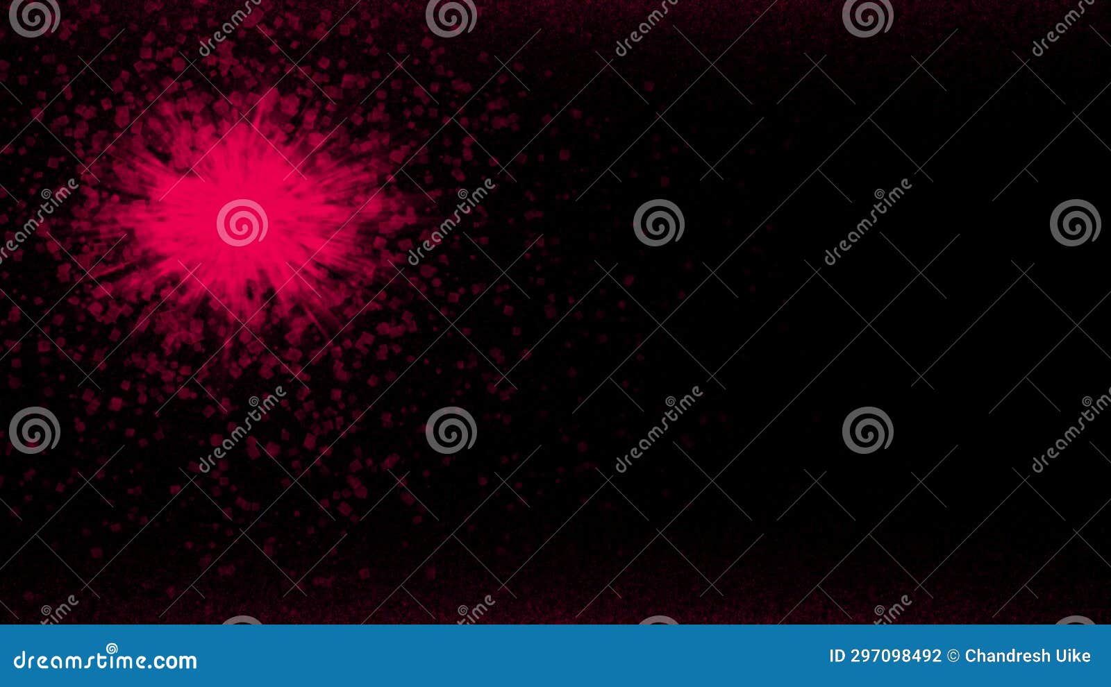 Glowing Magenta Red Light Rays and Cube Particles Background Stock ...