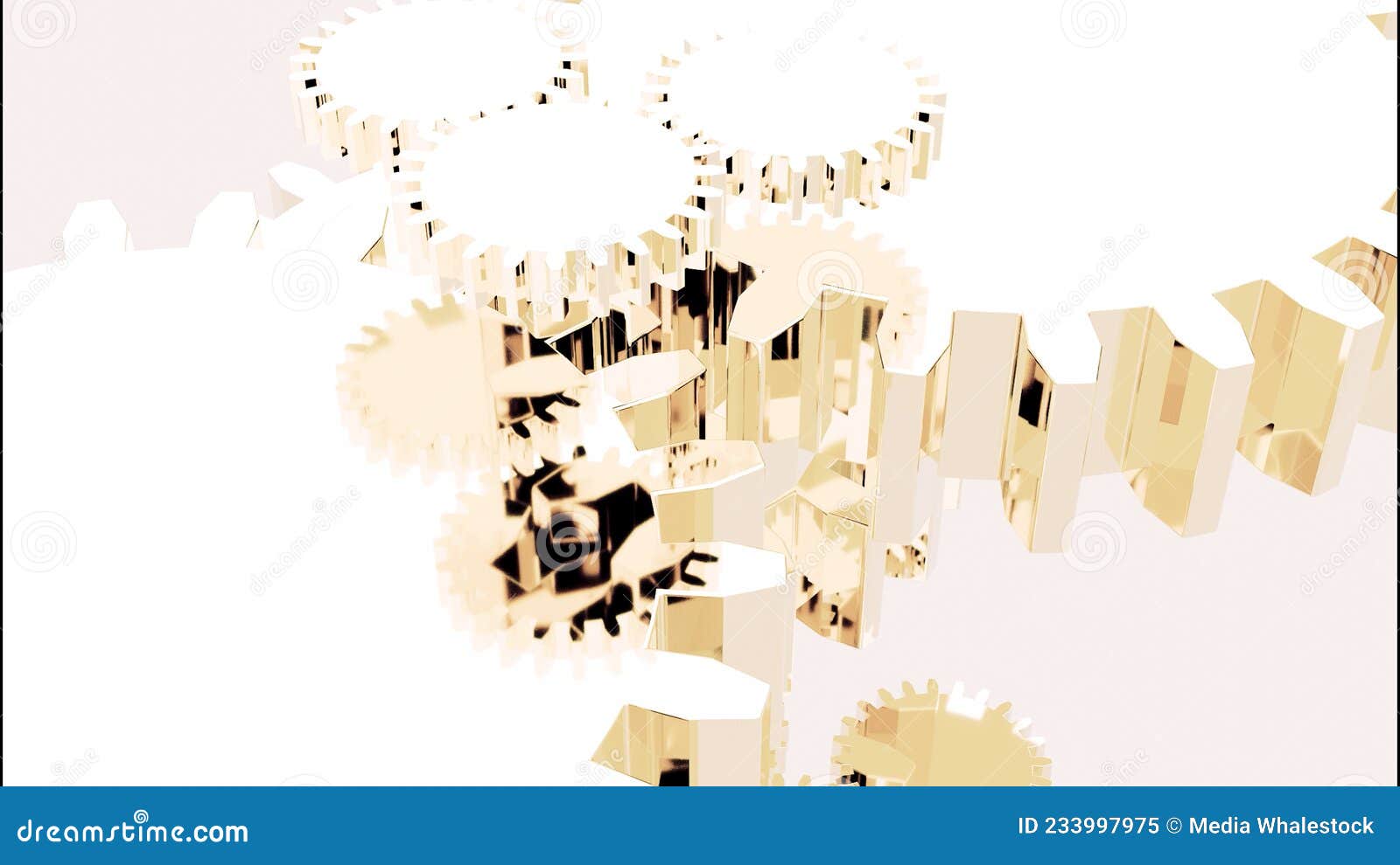 Animated Golden Cogwheel Spinning. Mechanics and Engineering. Design ...