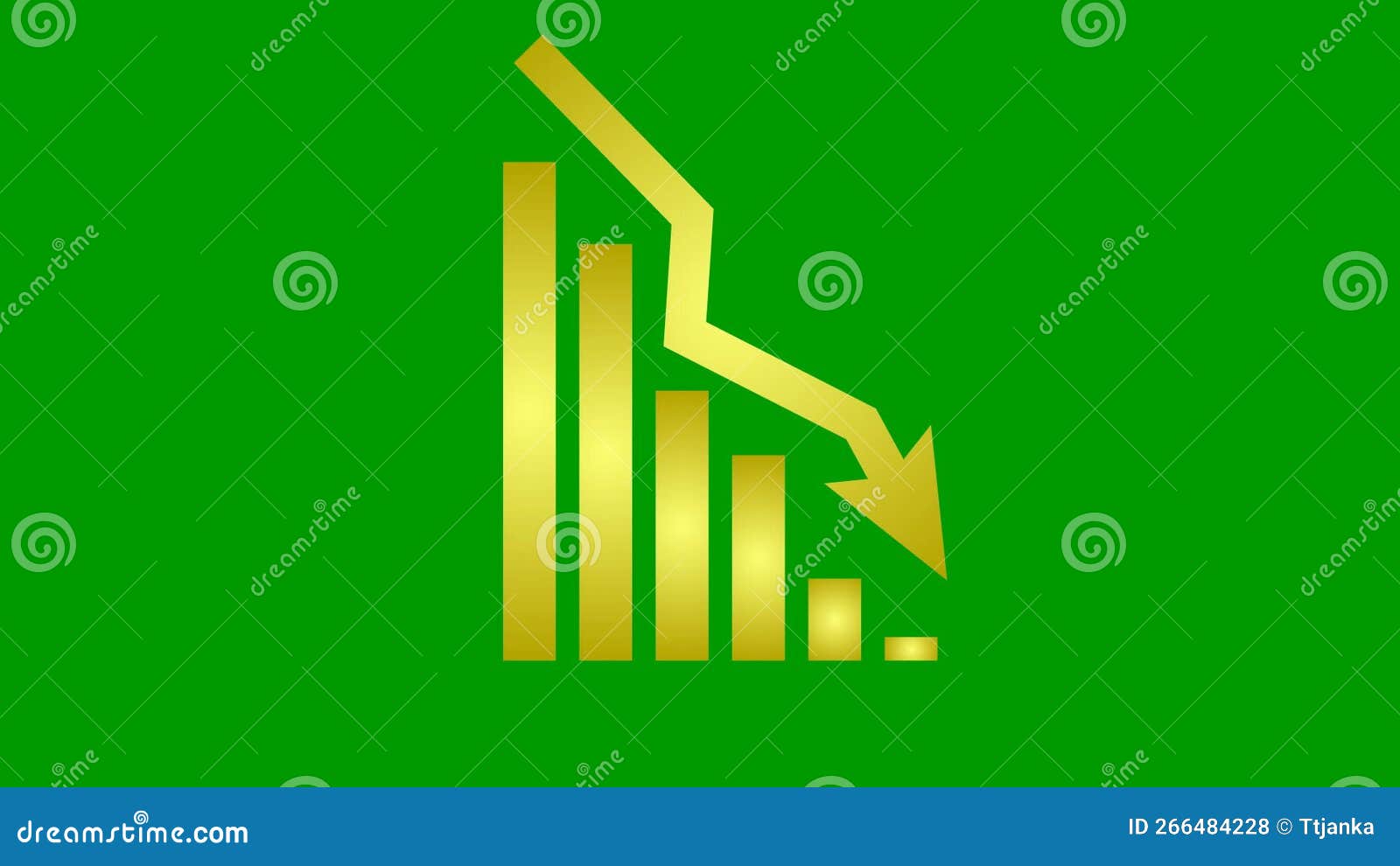 Animated Golden Recession Chart of Financial Decline with a Trend Line ...