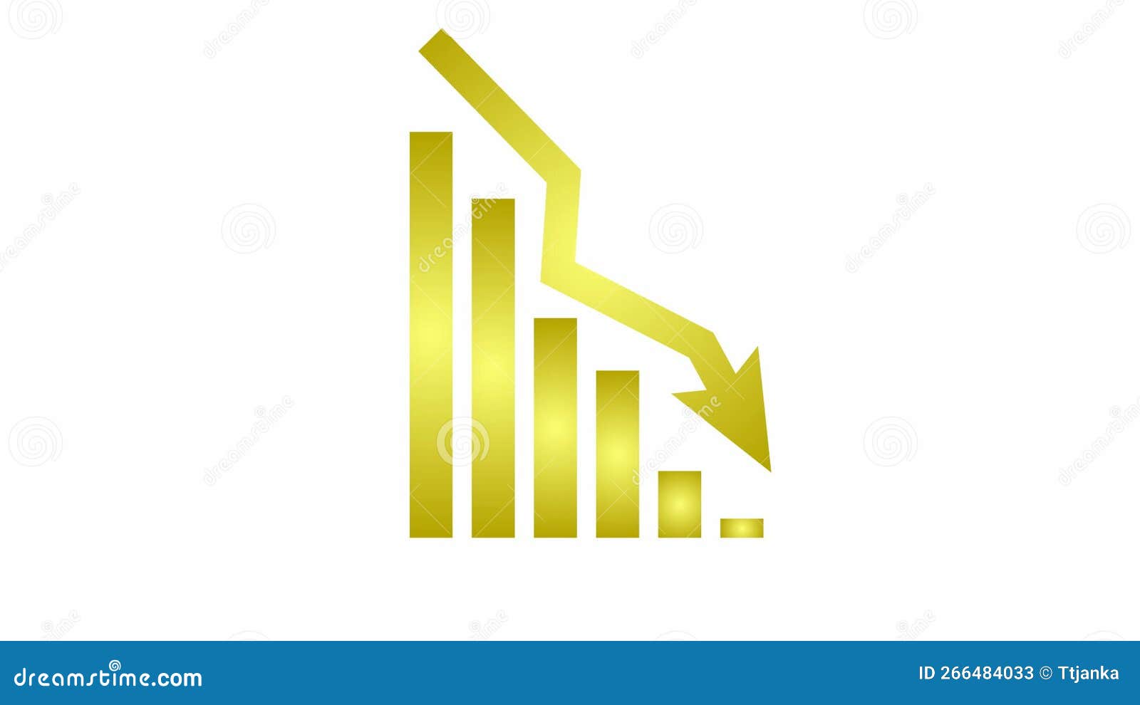 Animated Golden Recession Chart of Financial Decline with a Trend Line ...